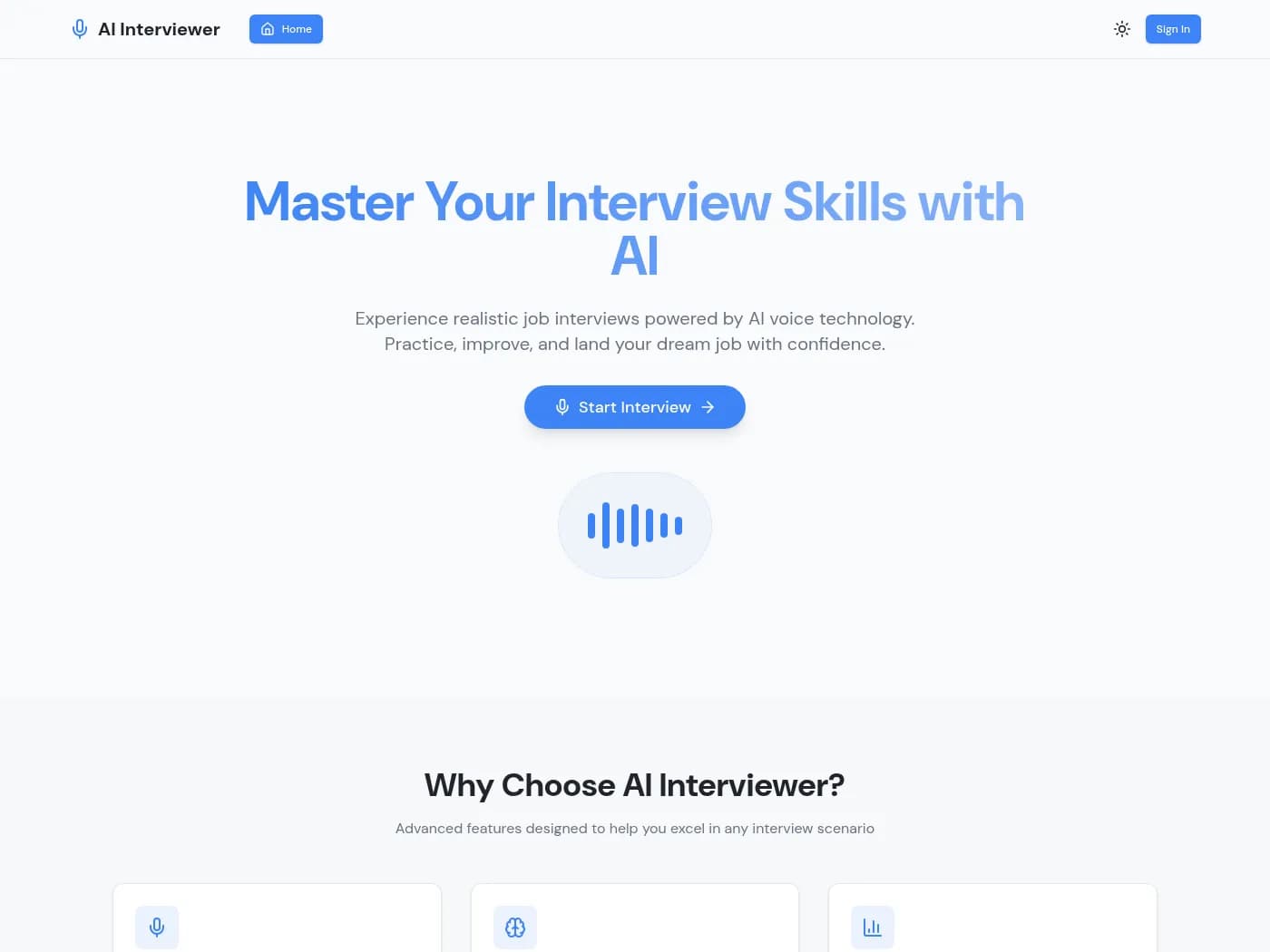AI Voice Interviewer Web Platform