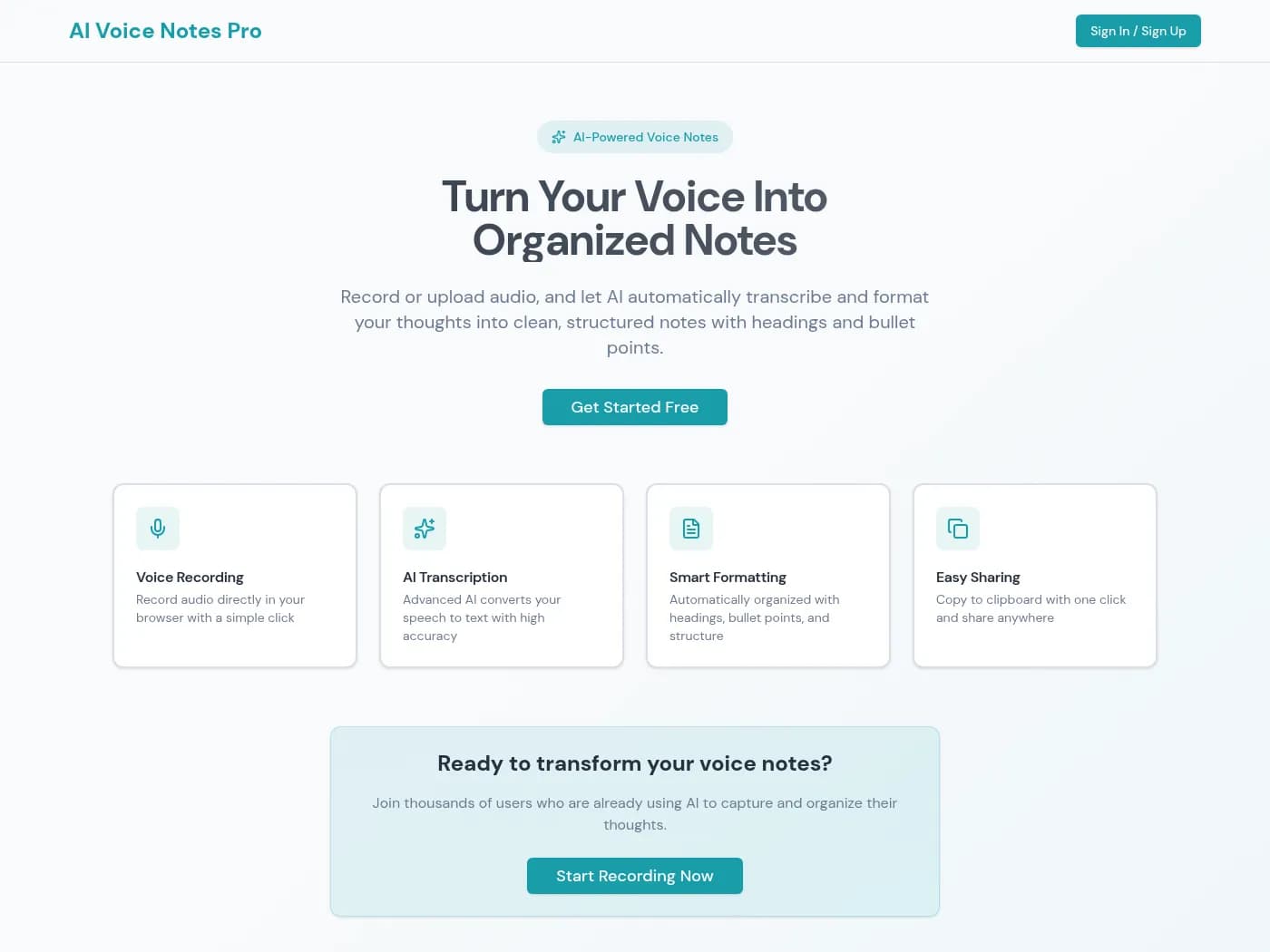 AI Voice Notes Pro