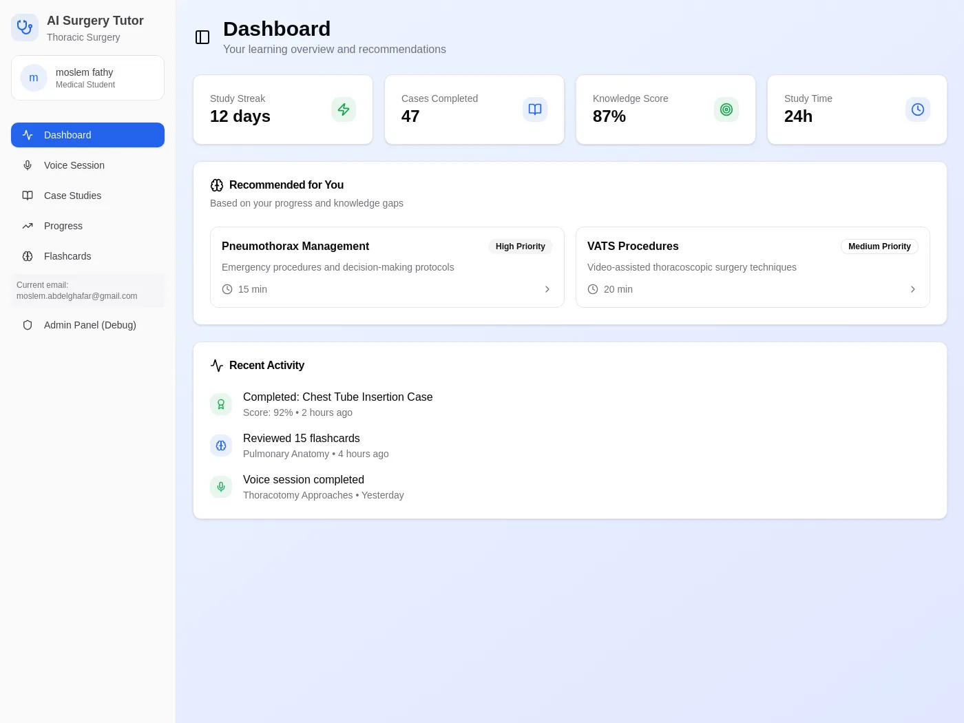 AI Voice-First Thoracic Surgery Tutor for Medical Education