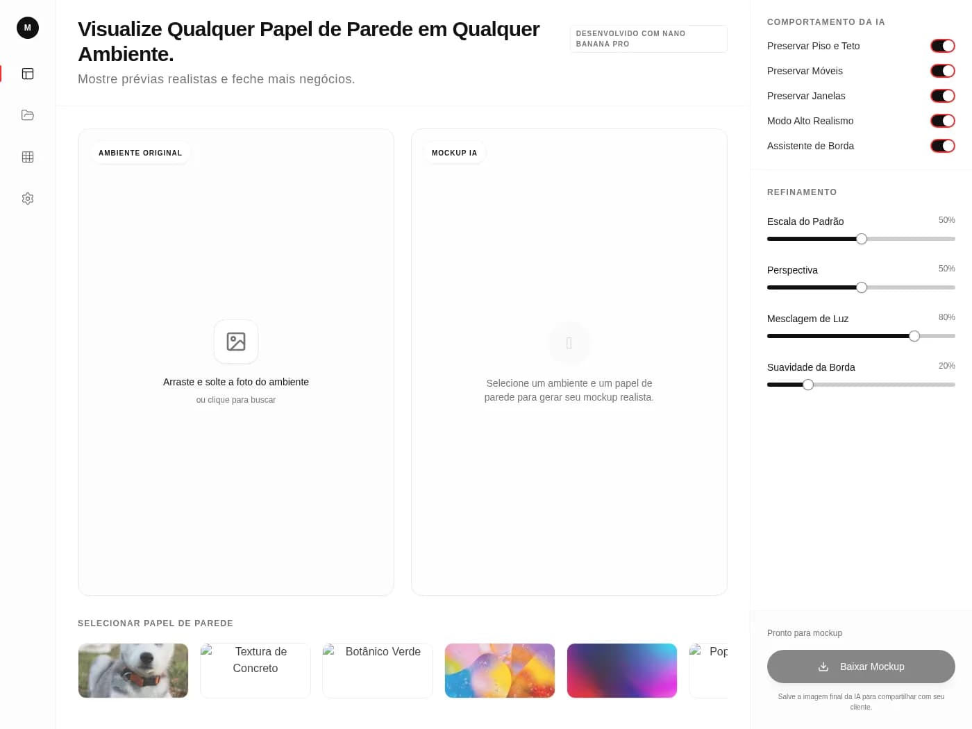 AI-Powered Minimalist Wallpaper Mockup Studio