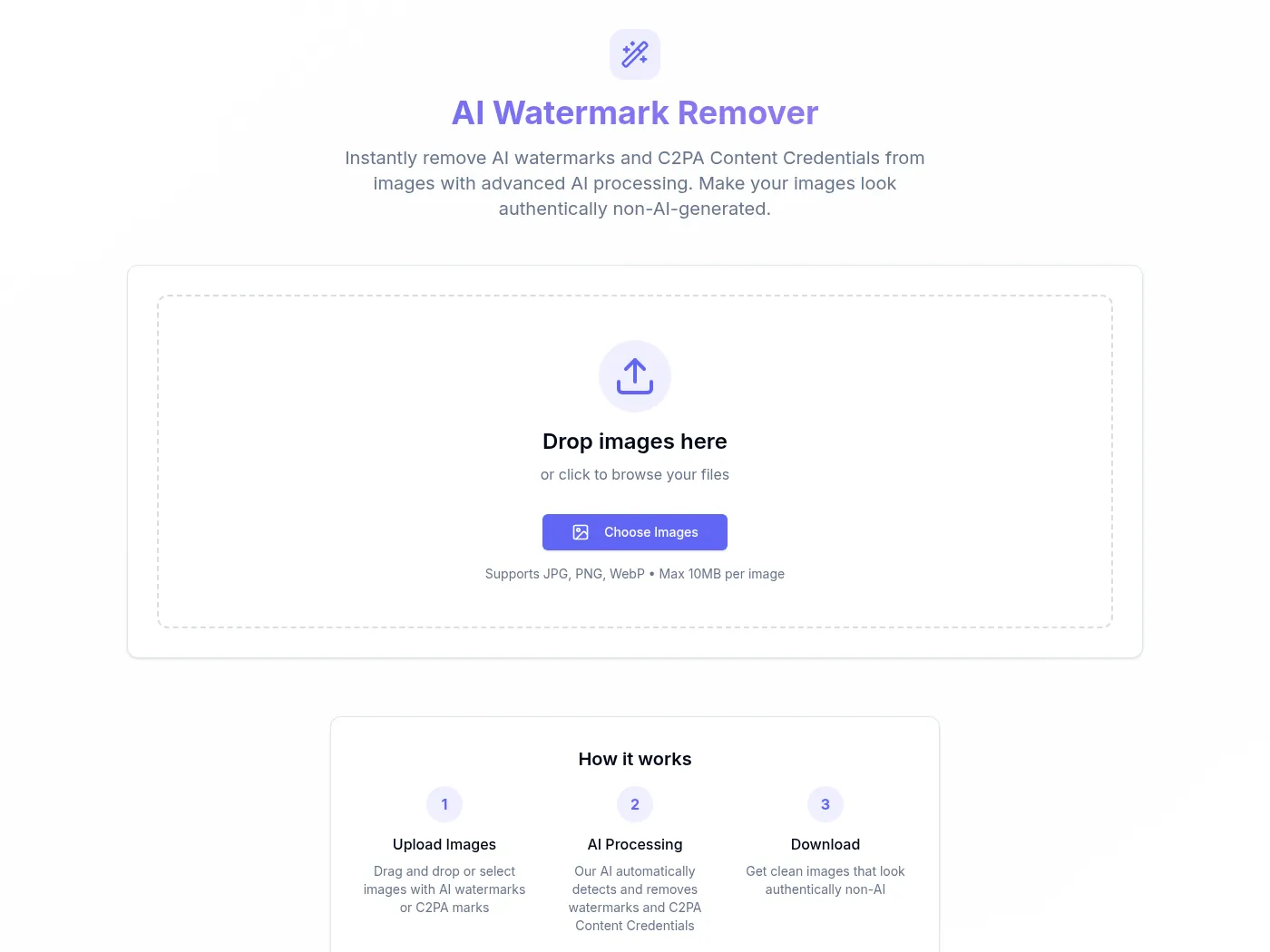 AI Watermark Remover Drag-and-Drop Tool