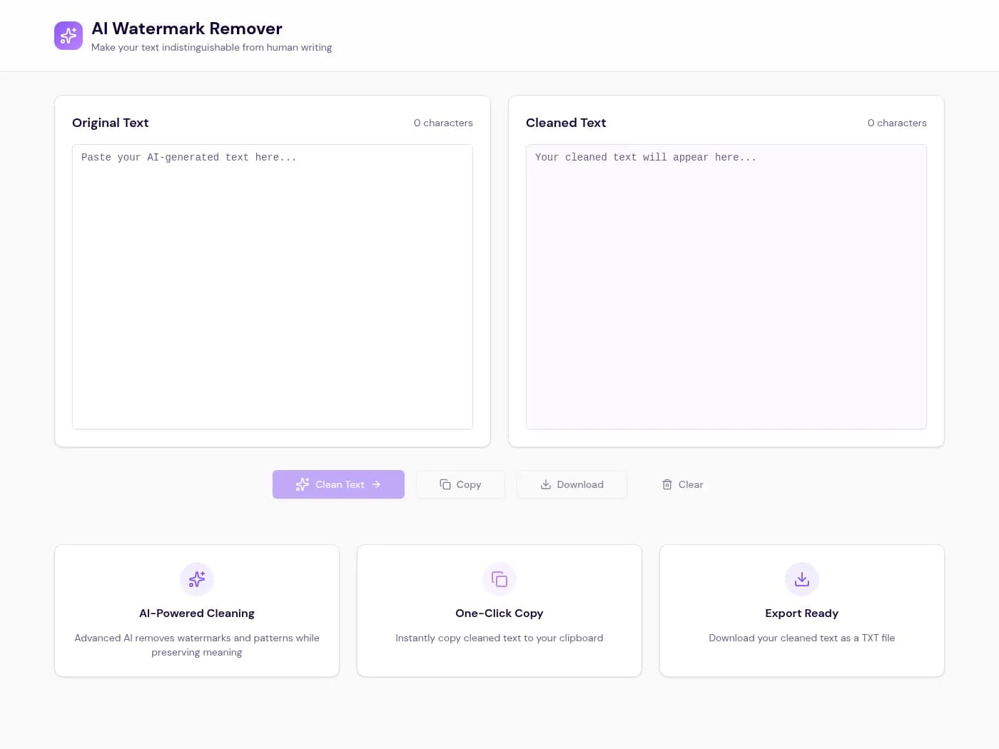 AI Watermark Remover for Text