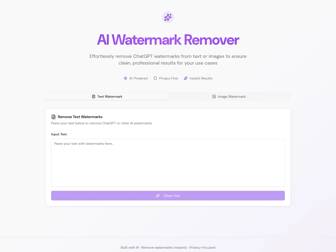 AI Watermark Remover Web App