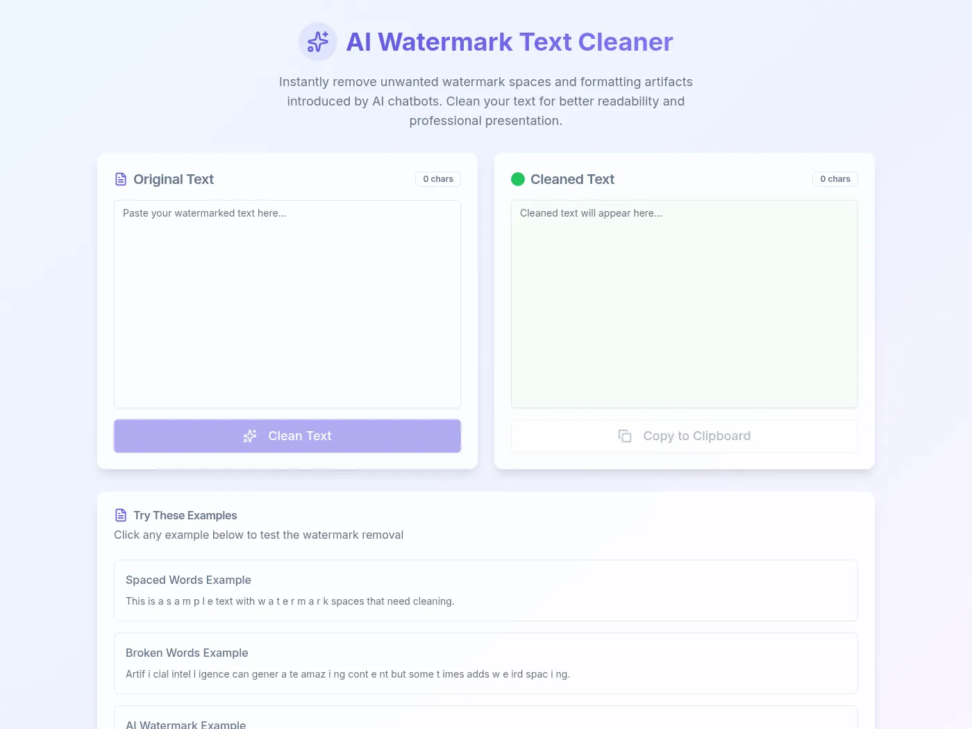 AI Watermark Text Cleaner