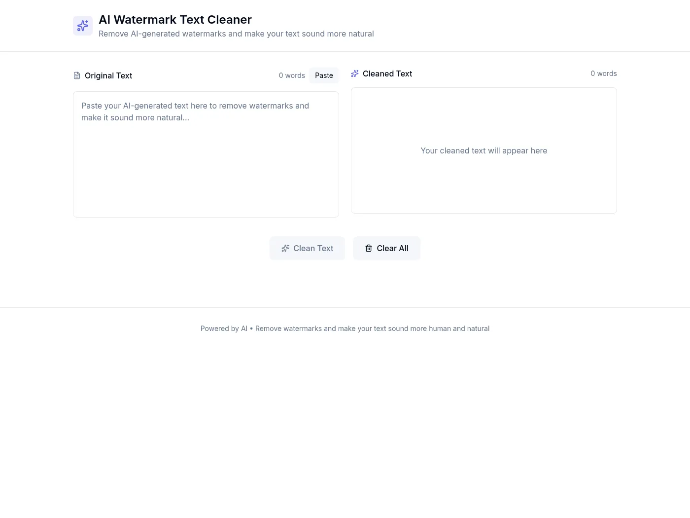 AI Watermark Text Cleaner