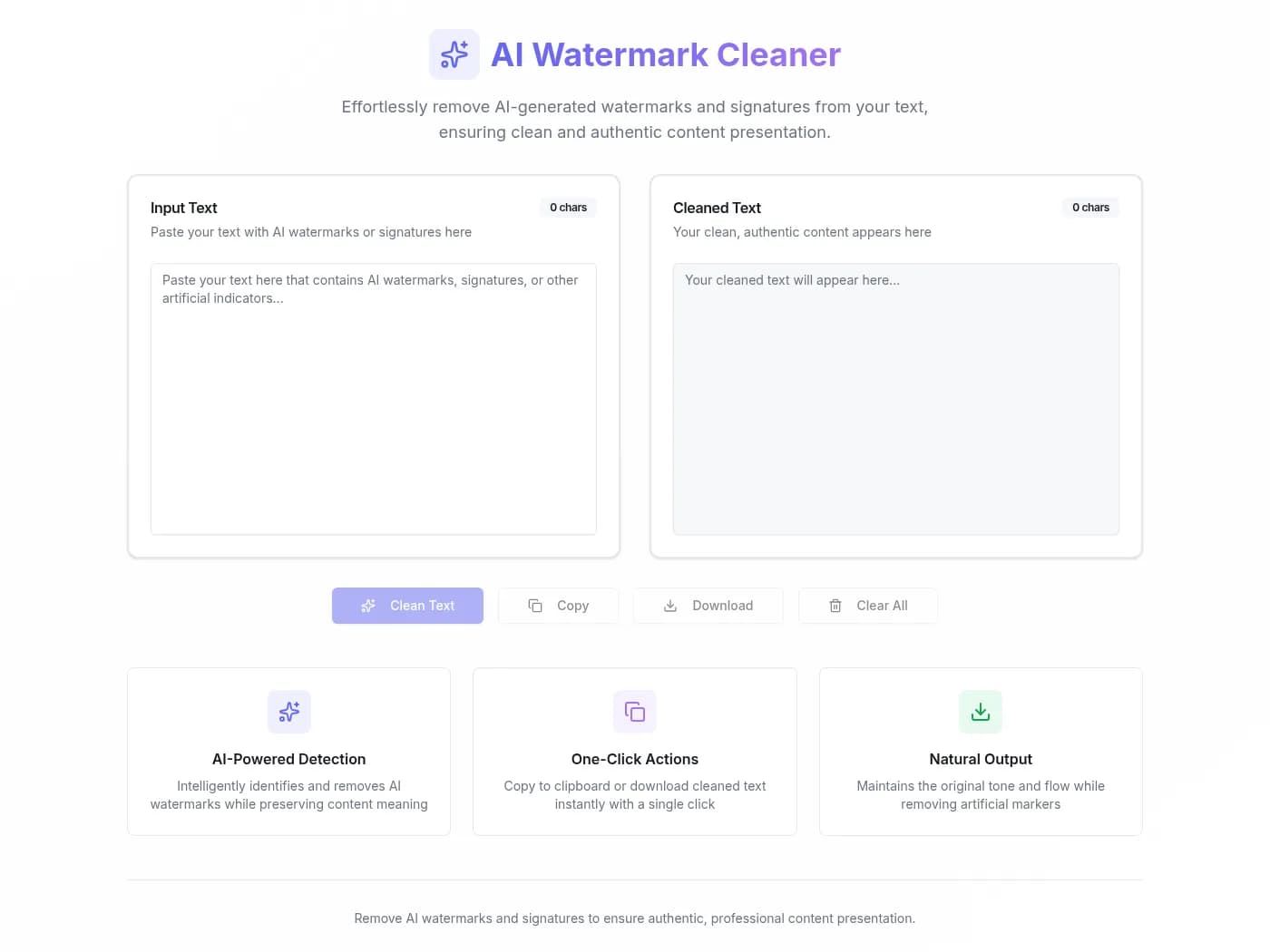 AI Watermark Text Cleaner