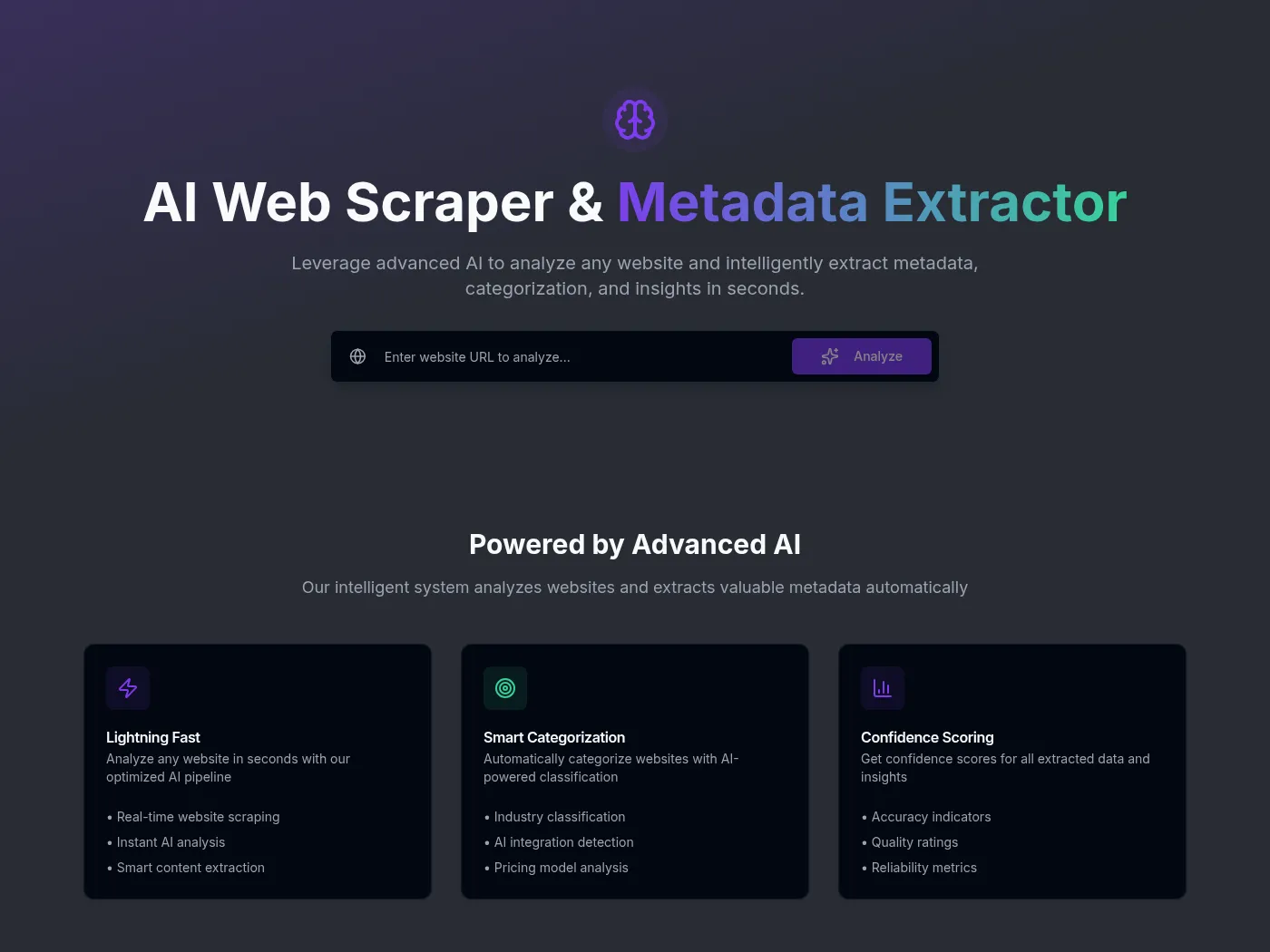 AI Web Scraper & Metadata Extractor