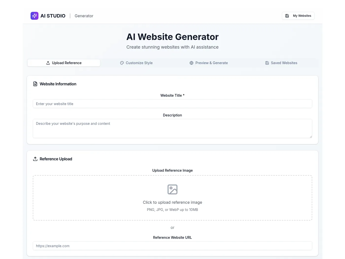 AI-Powered Professional Webpage Generator