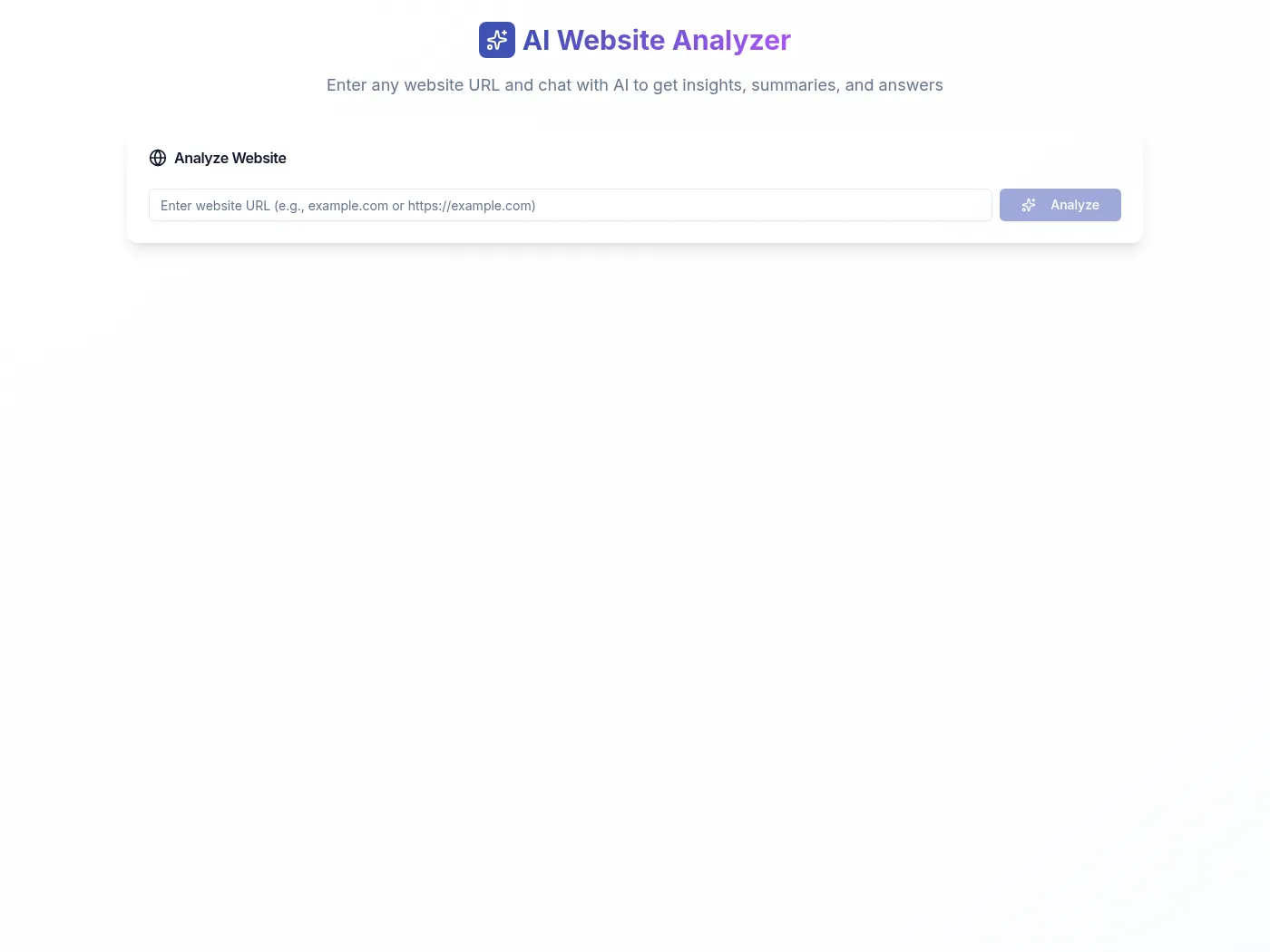 AI Website Analyzer & Chat Companion