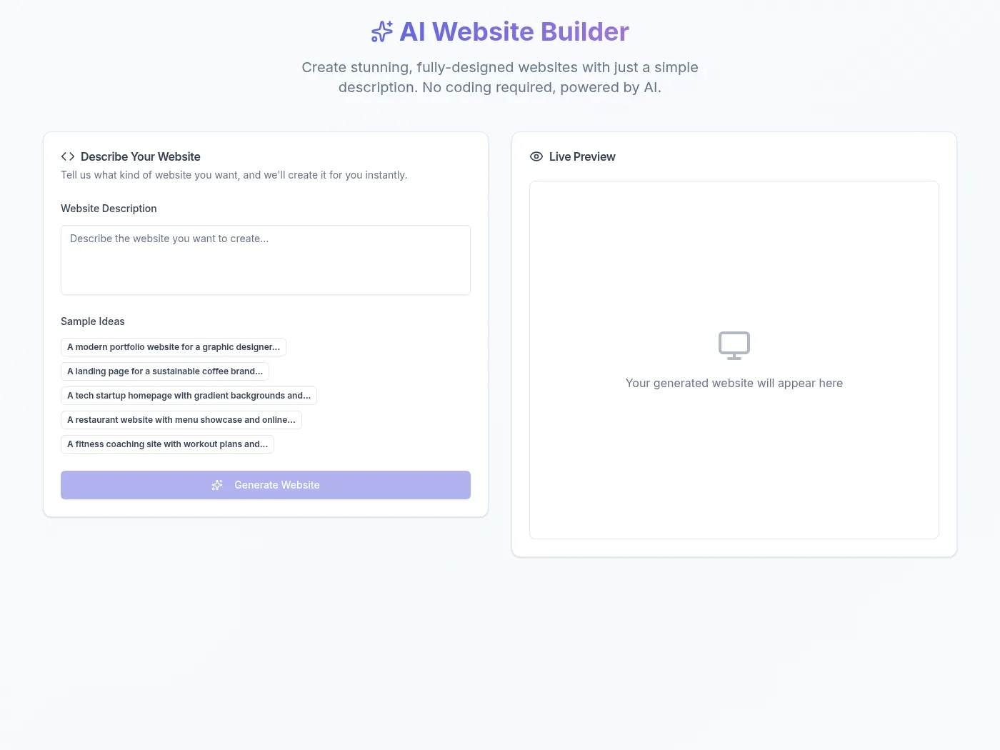 Prompt-Based AI Website Builder