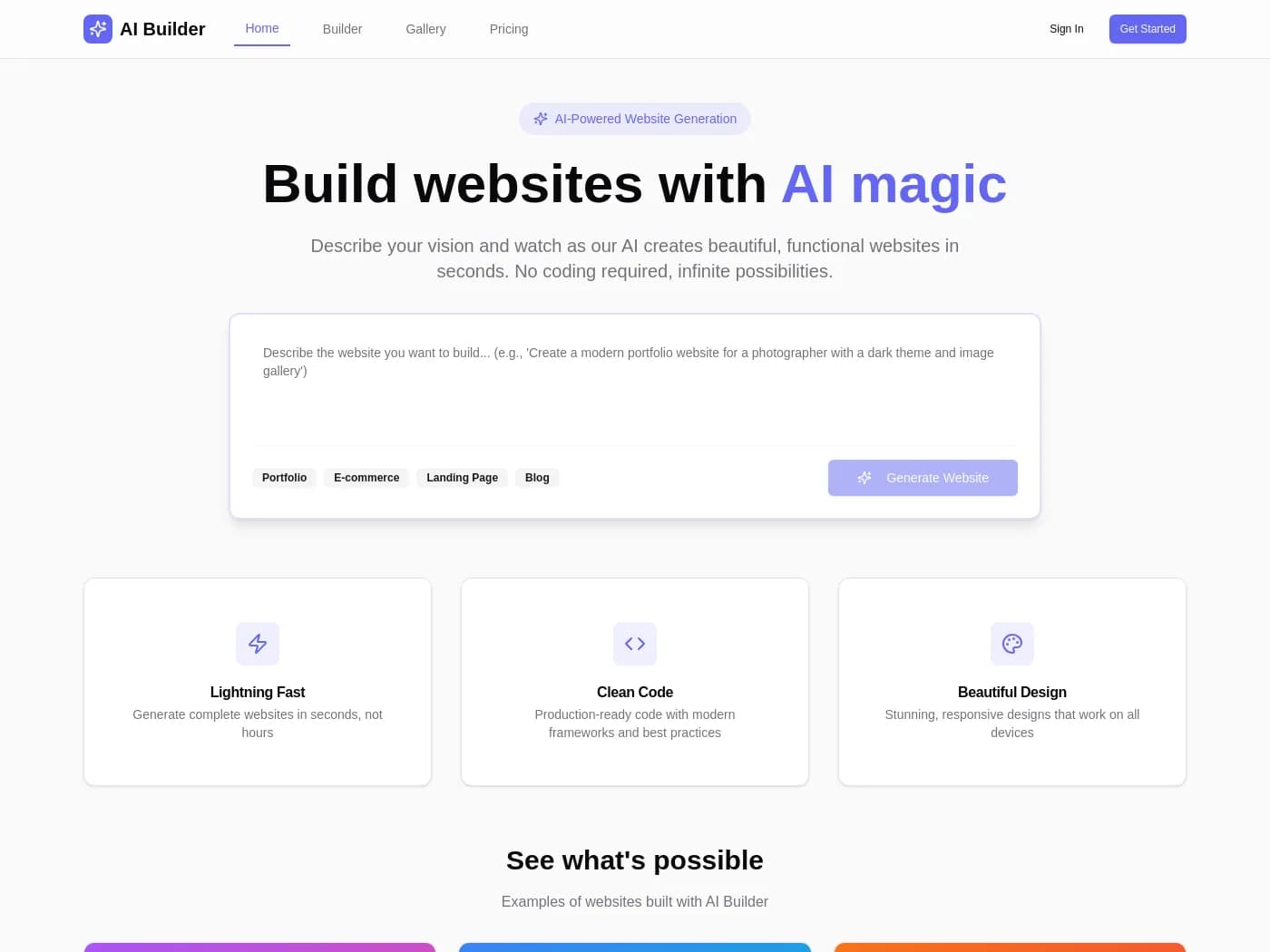 AI Website Builder Platform
