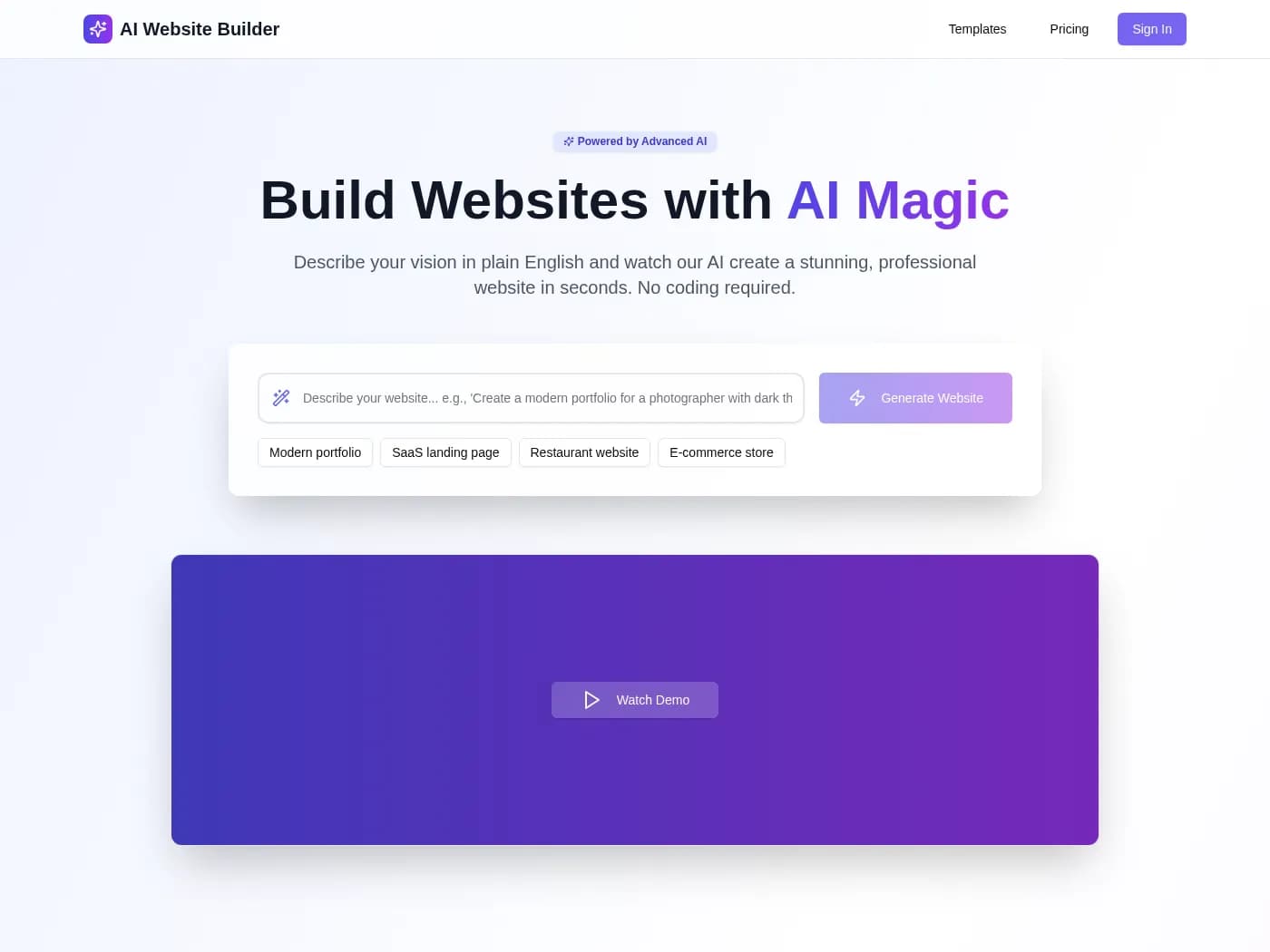 AI-Powered Website Builder Clone