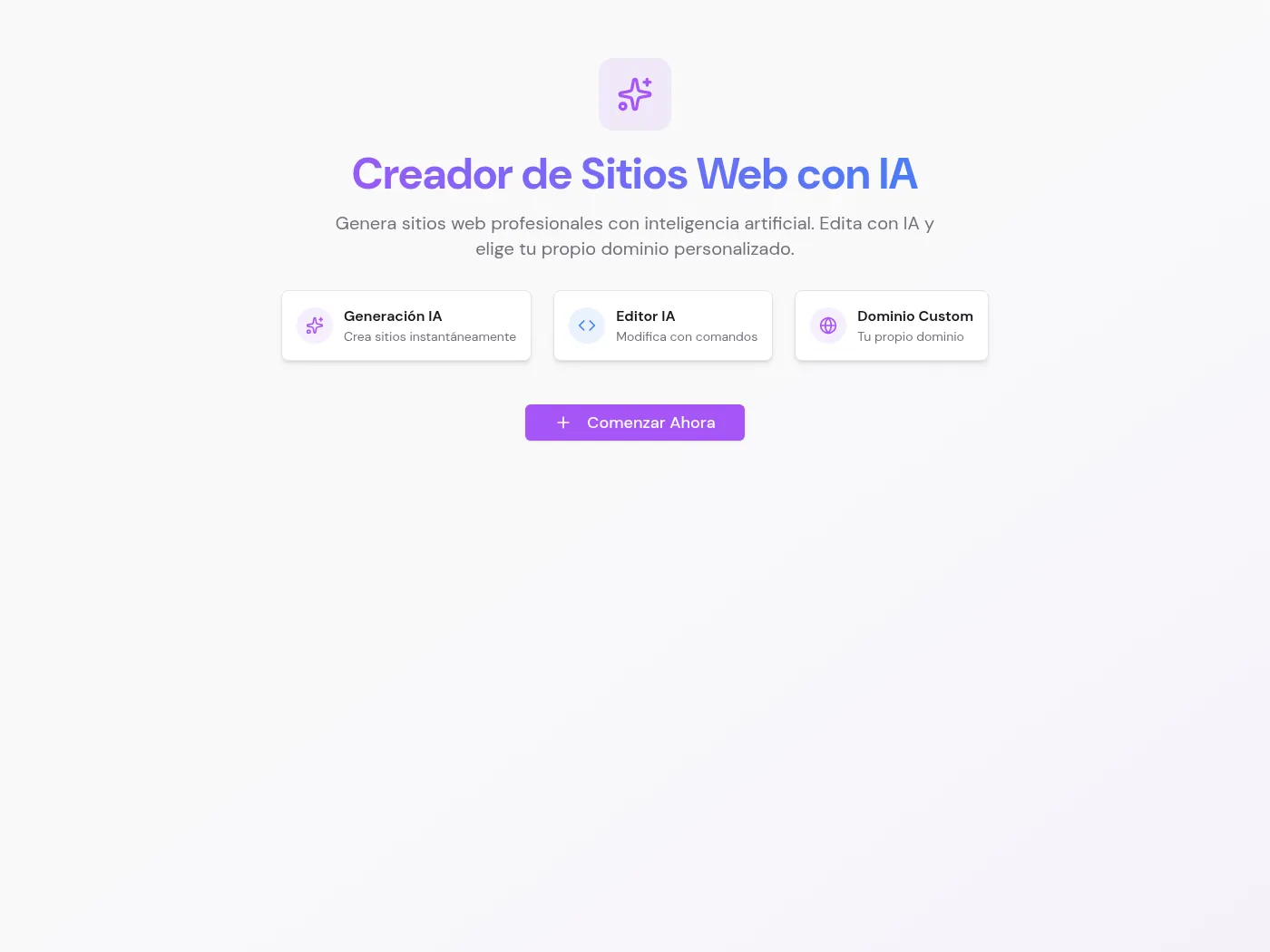 AI Website Builder with Custom Domain Selection