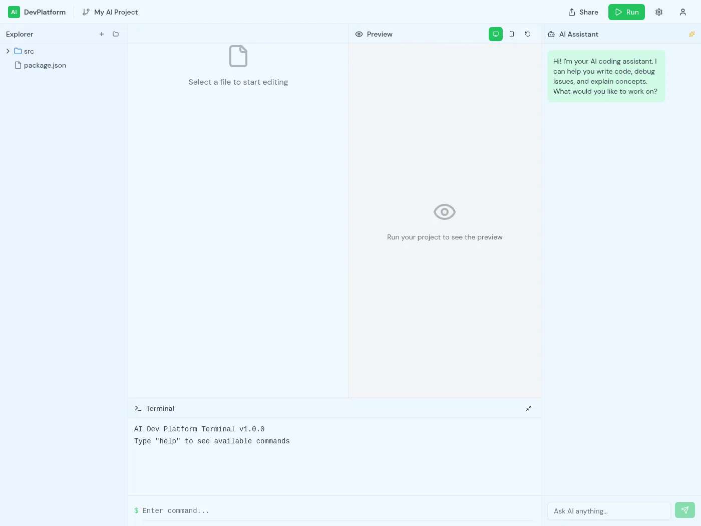 AI-Powered Online Development Environment