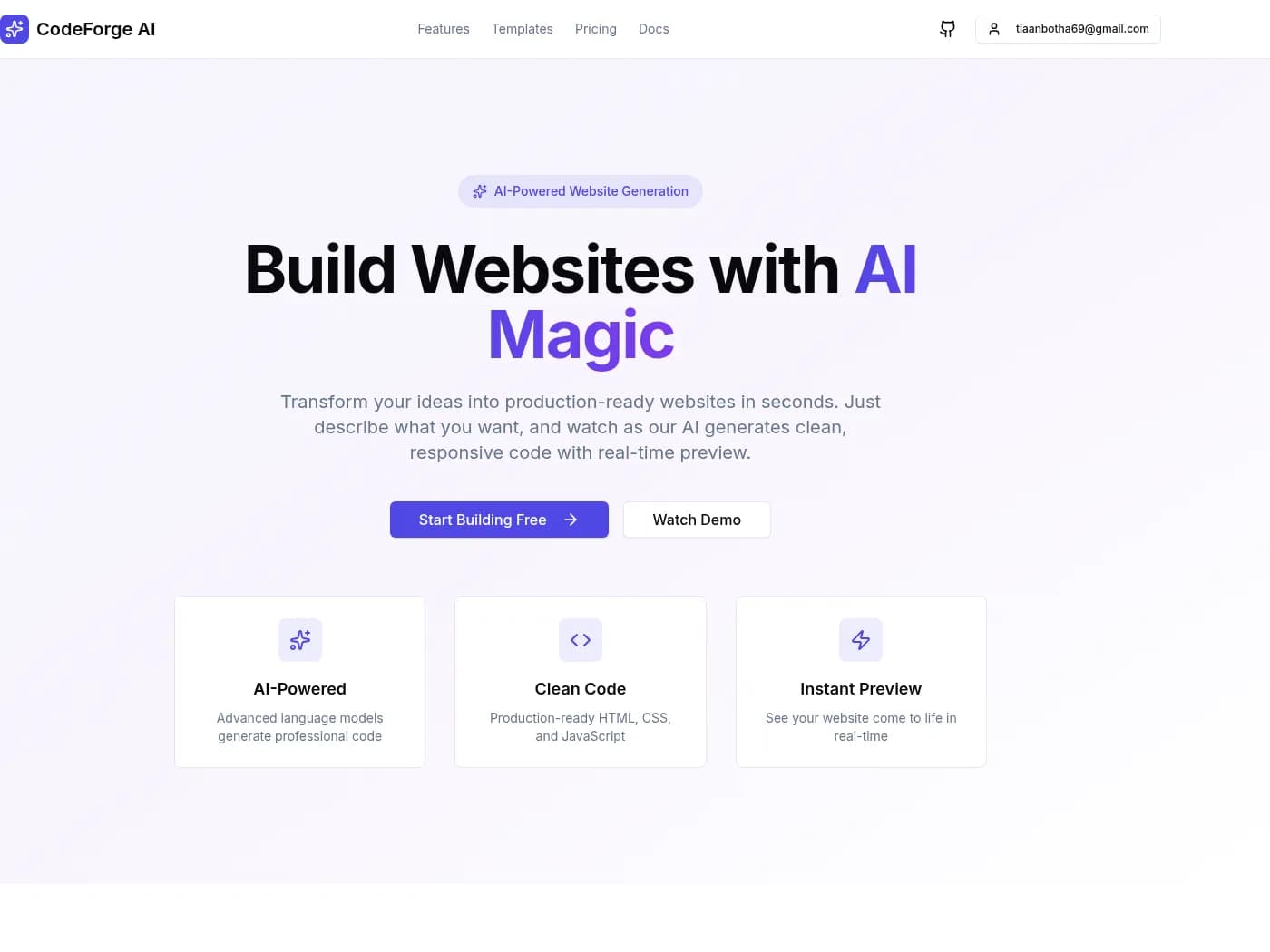 Next-Gen AI Website Generator Platform