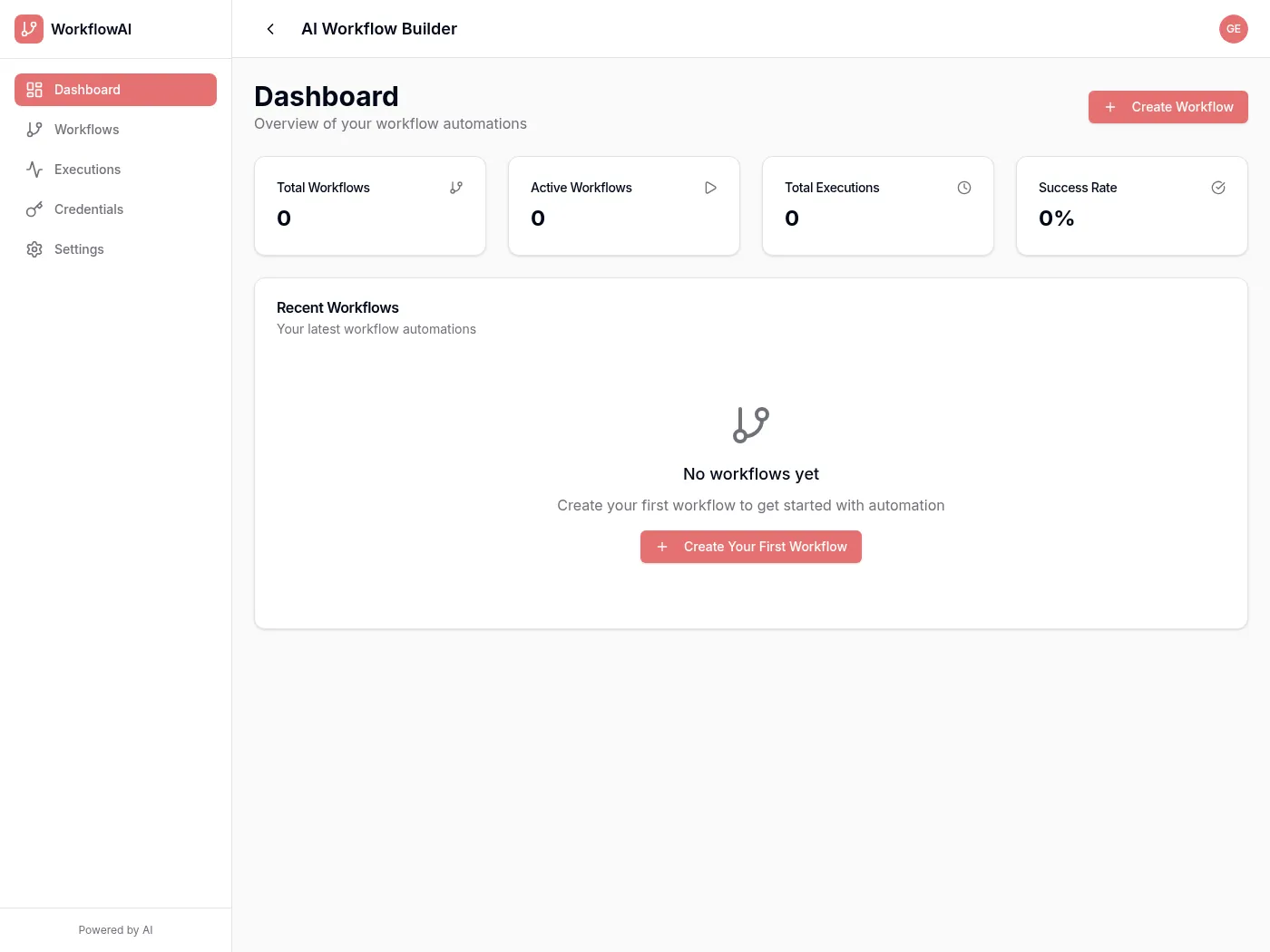 AI Workflow Automation Builder (n8n Clone)