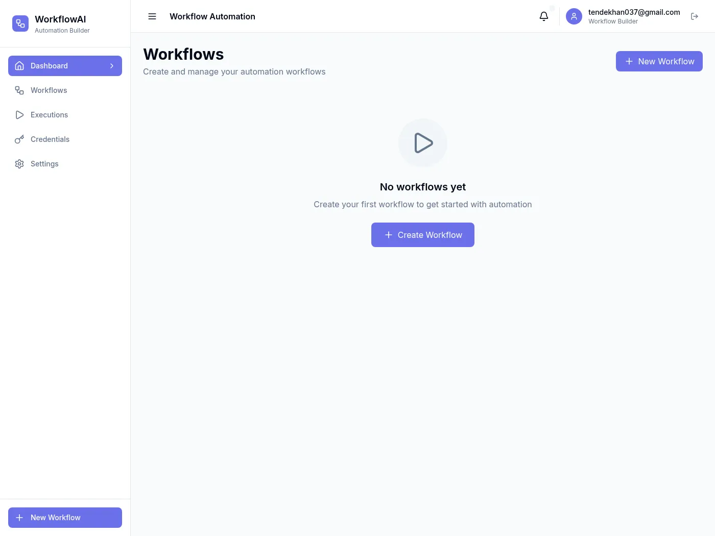 AI Workflow Automation Builder (N8n Clone)