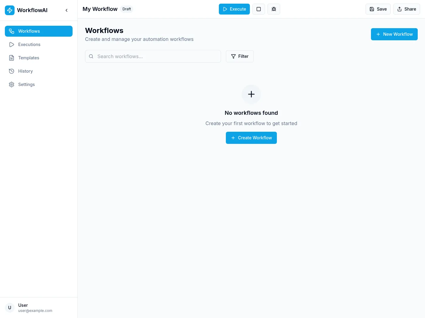 AI Workflow Automation Builder (n8n Clone)
