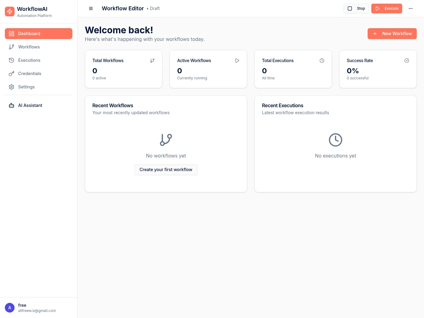 AI Workflow Automation Platform (n8n Clone)