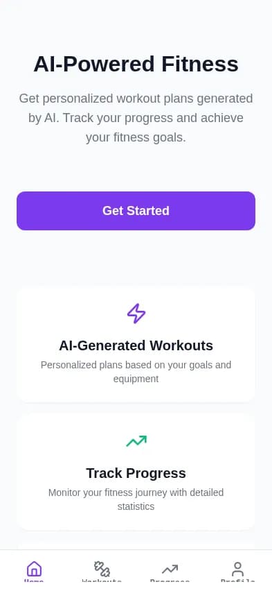 AI-Powered Personalized Workout Planner Mobile App