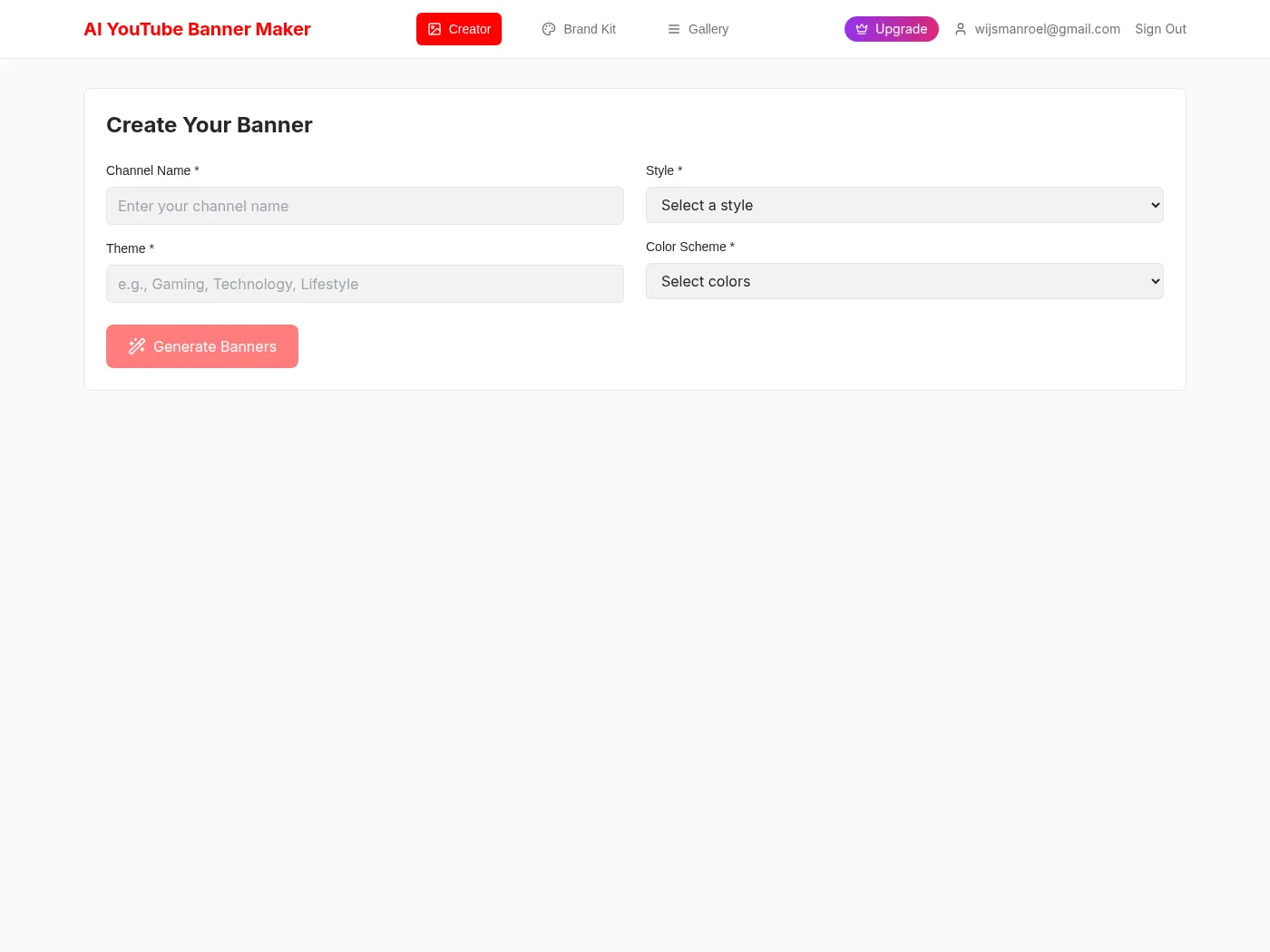 AI-Powered YouTube Banner Maker for Professional Channel Branding