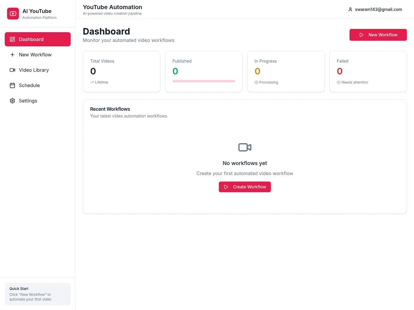 AI YouTube Channel Workflow Automation Platform