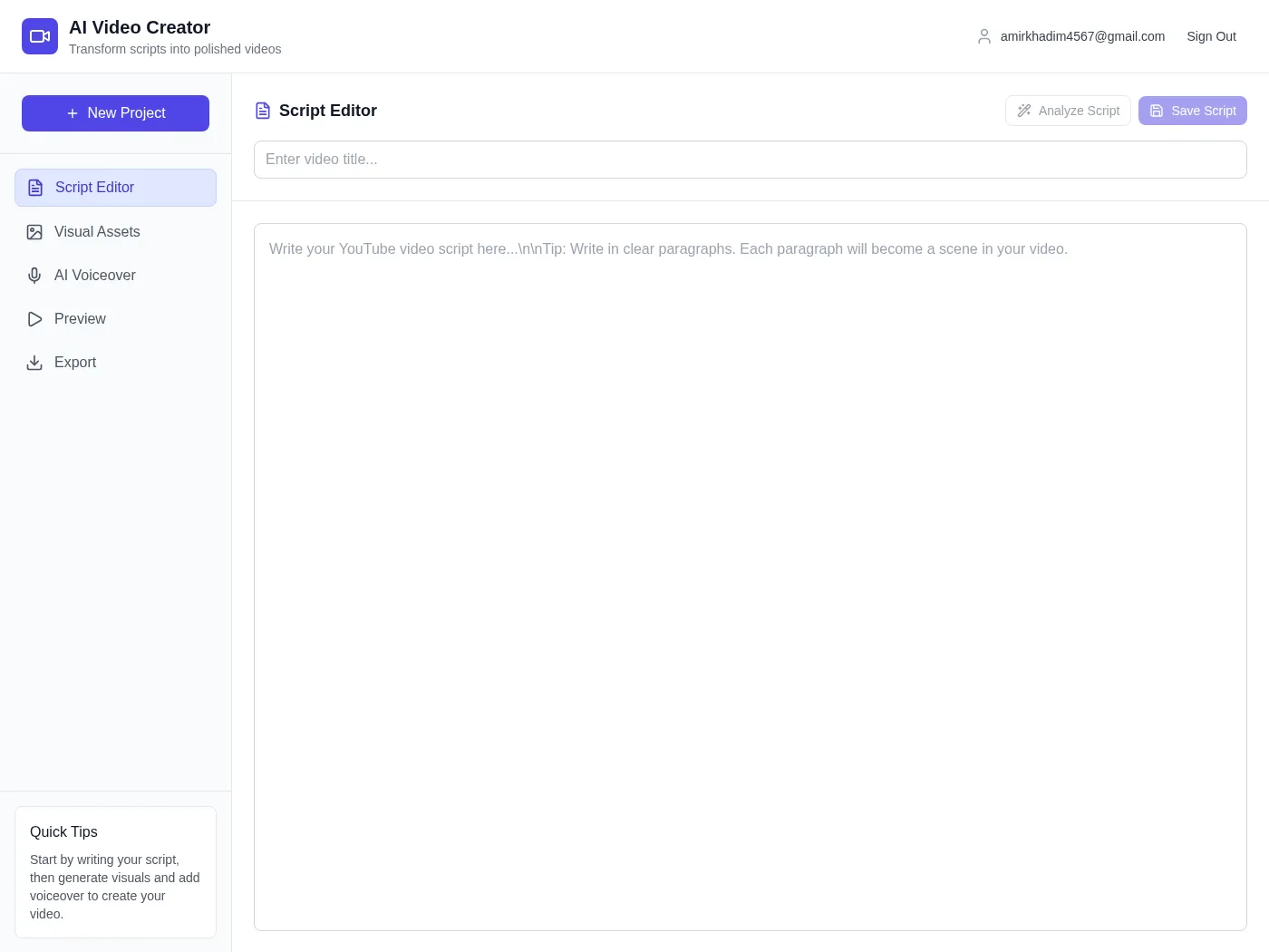 AI-Powered YouTube Video Creator