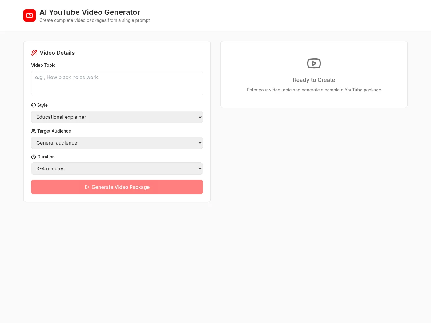 Master AI YouTube Video Generator