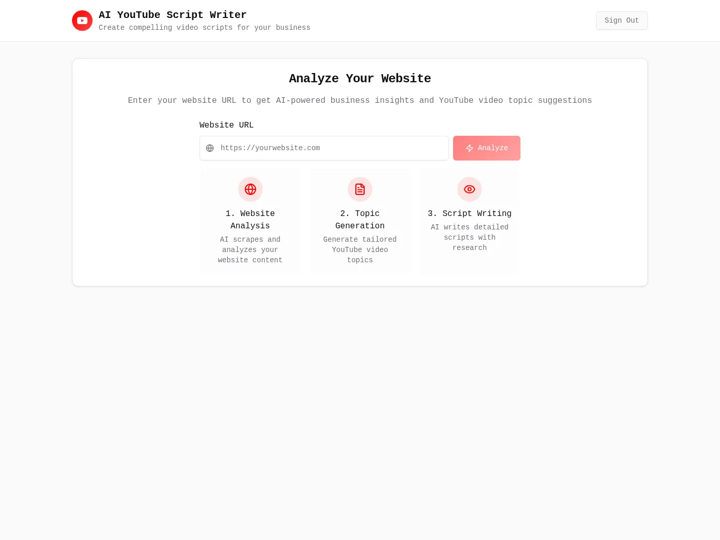 AI-Powered YouTube Video Script Writer & Business Analyzer