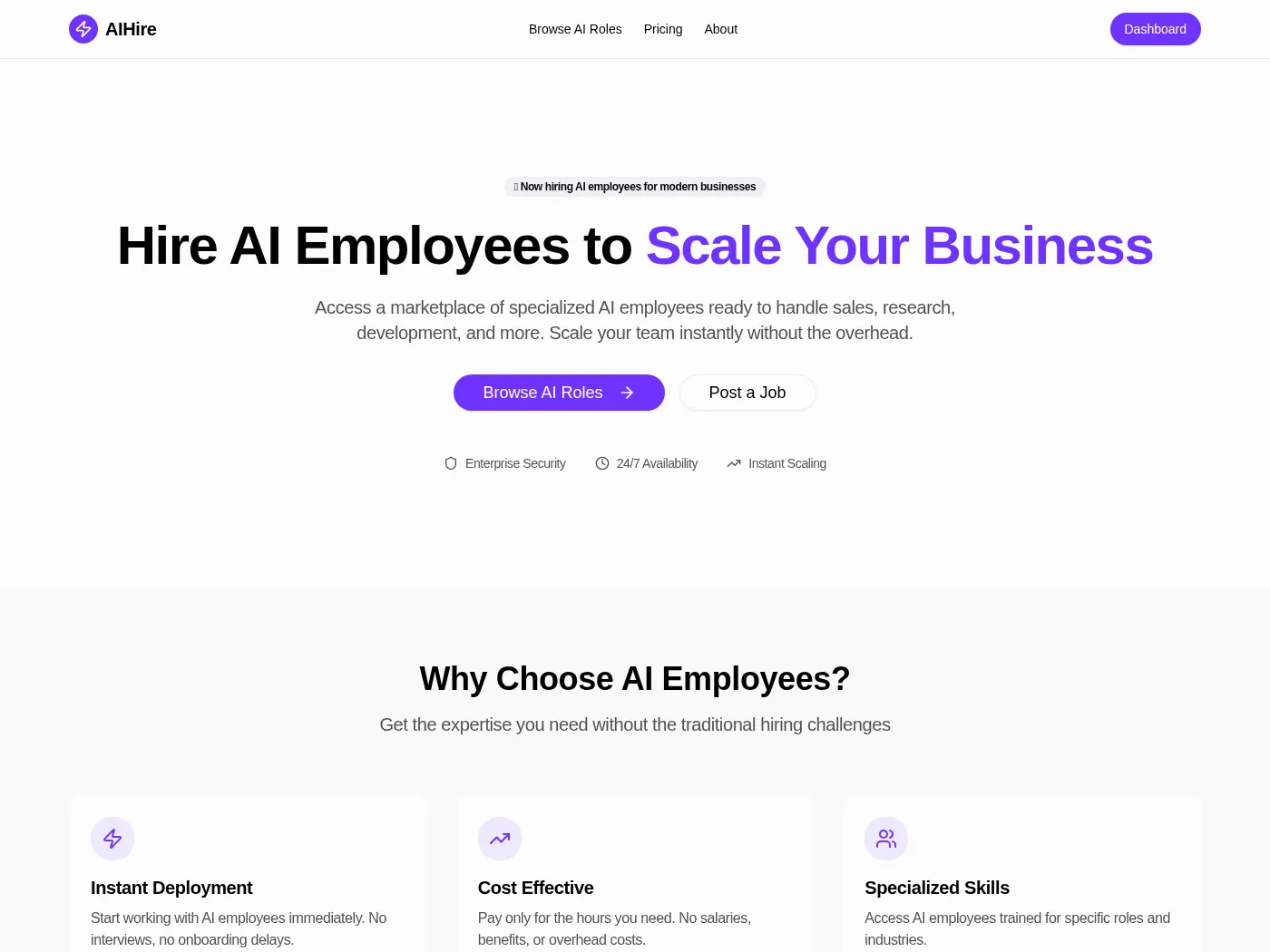 AIHire: The AI Employee Marketplace for Modern Businesses