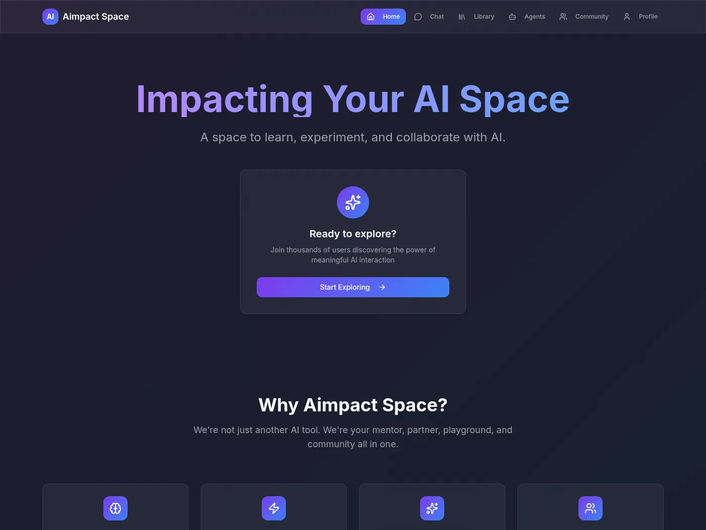 Aimpact Space: Intent-Aware AI Playground & Community Hub