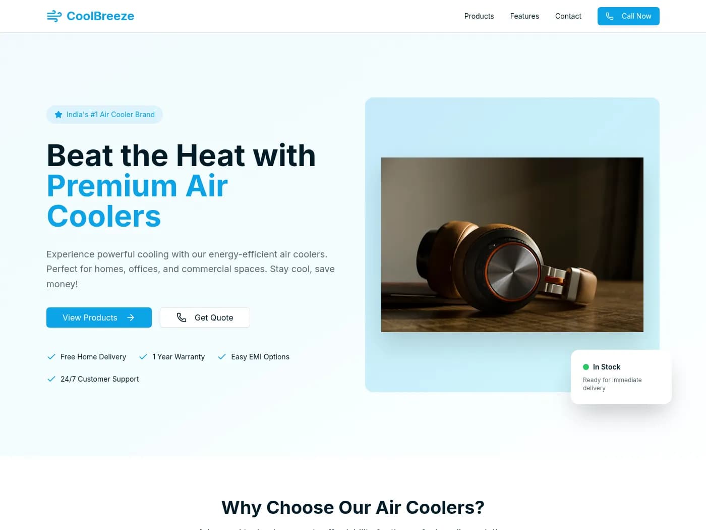 Air Cooler Sales Professional Website
