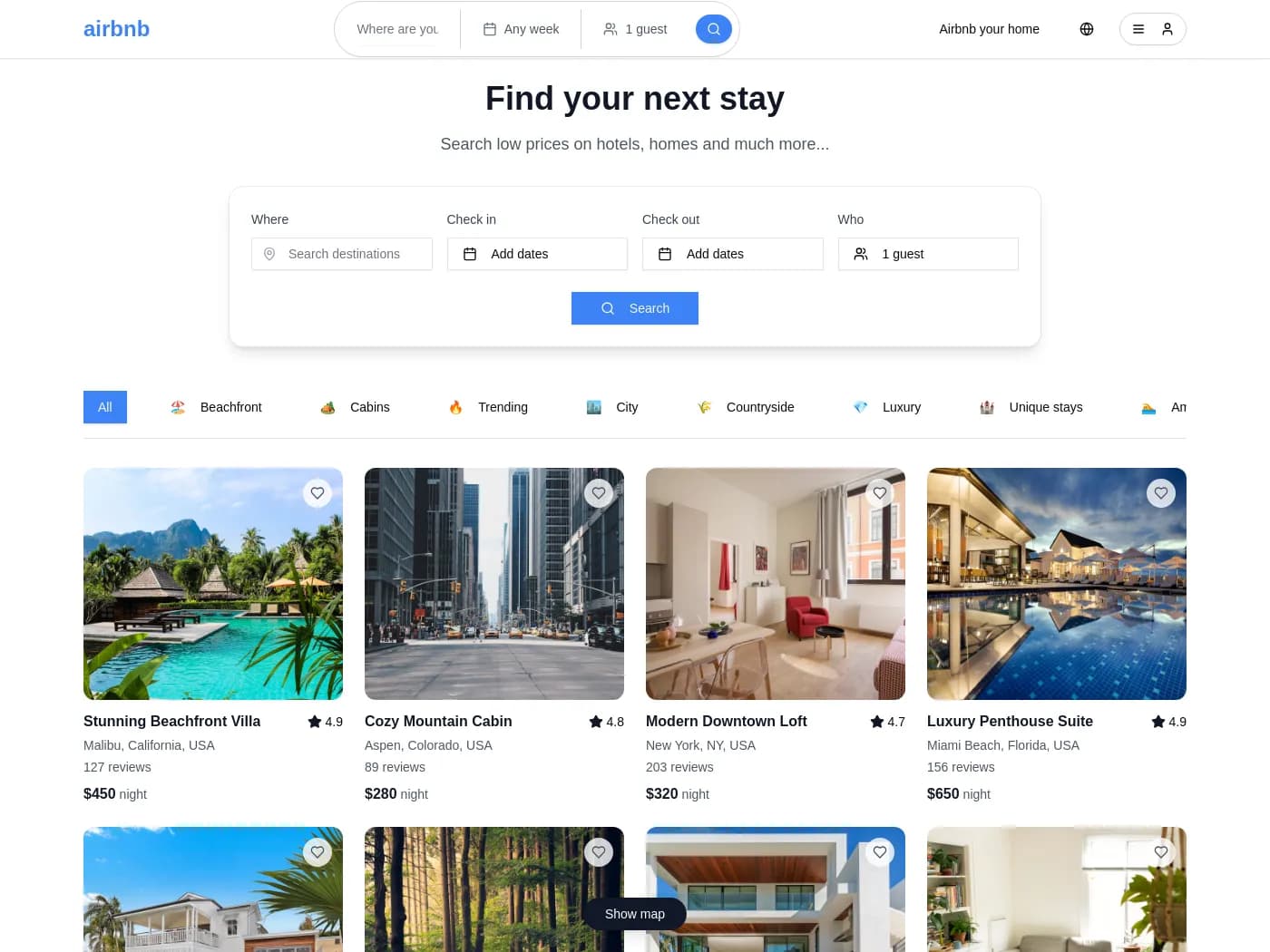 AirBNB Clone - Property Rental Platform