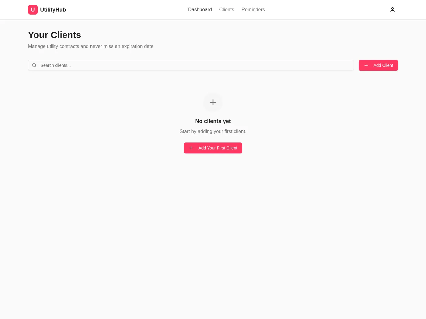 Airbnb-inspired Utility Client Management Platform