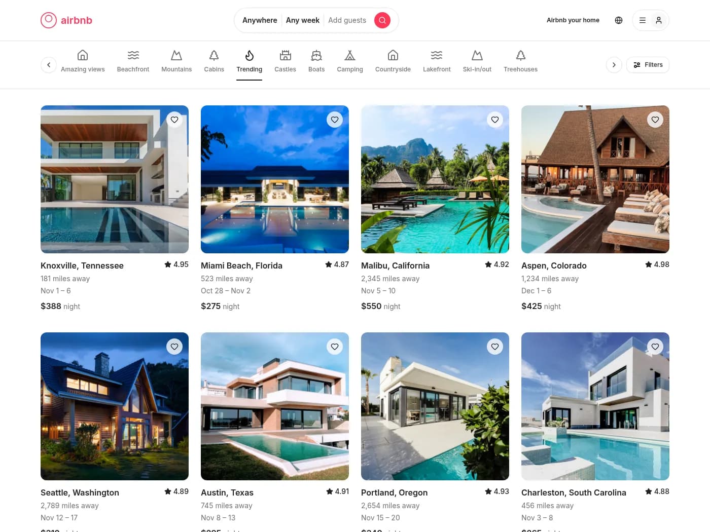 Airbnb Web Clone