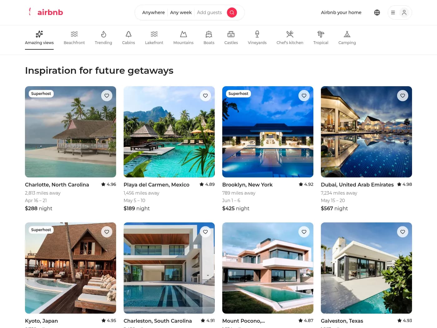 Airbnb Web Clone