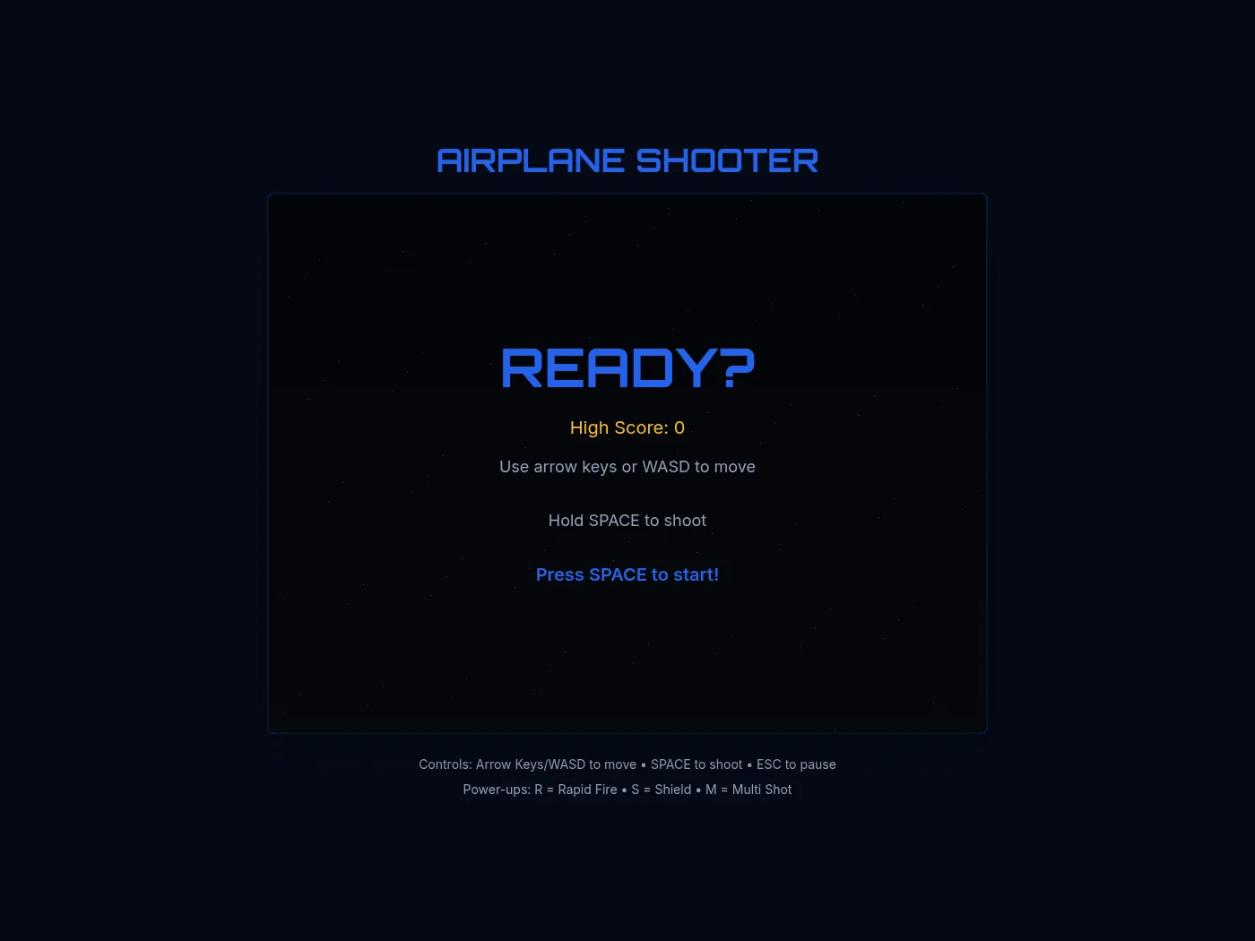 Airplane Shooter Game