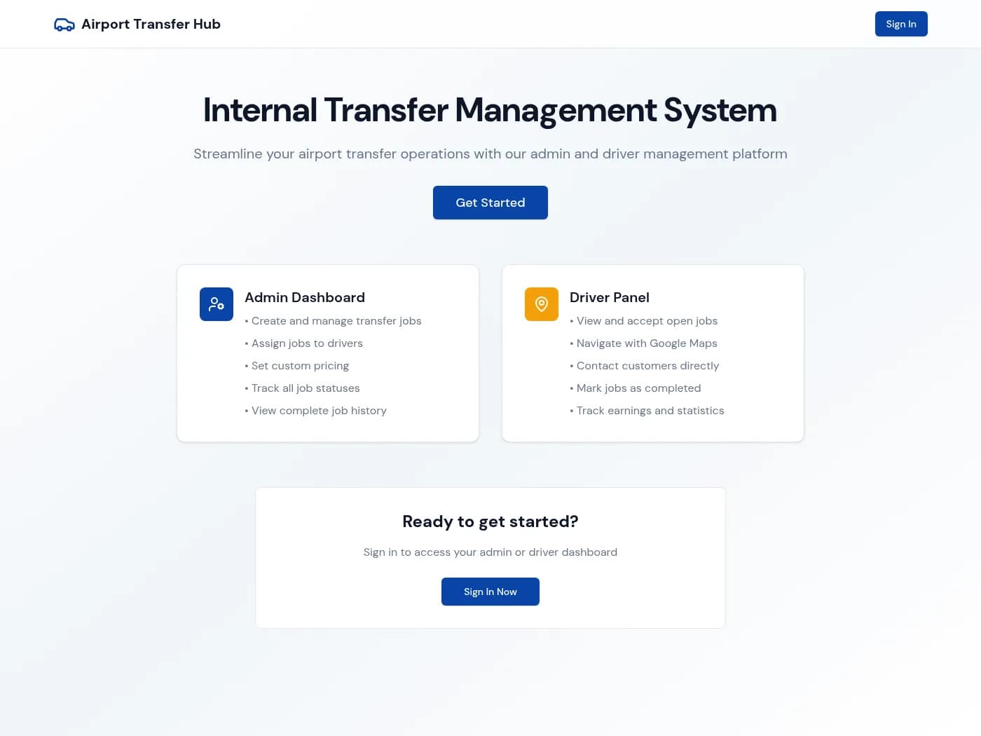 Airport Transfer Admin Hub