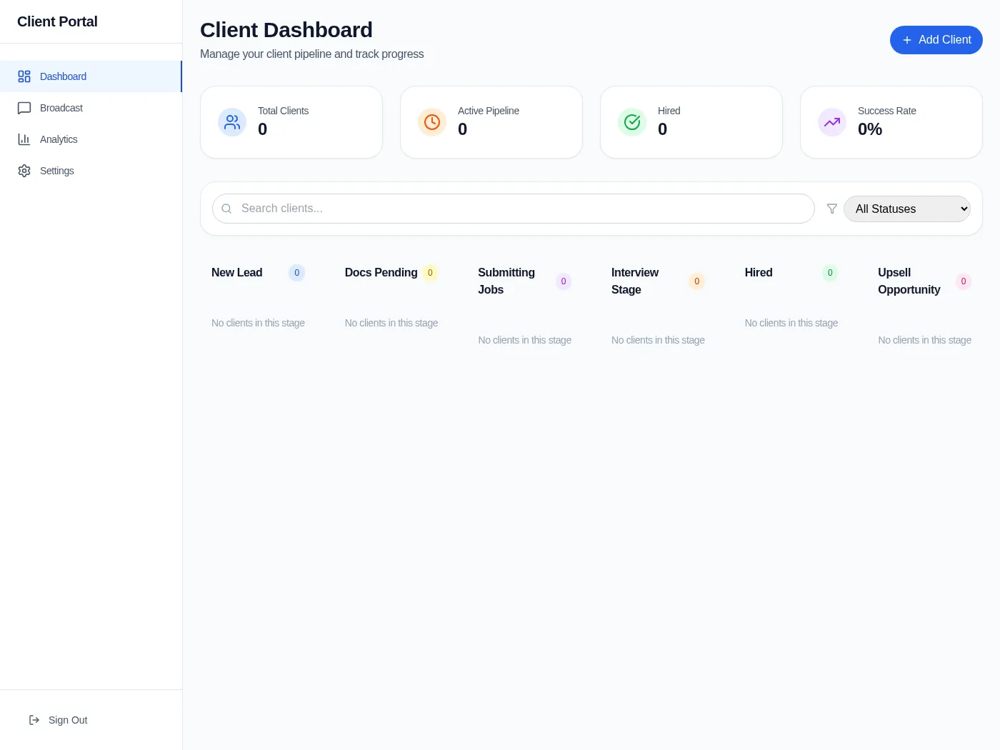 Airtable-Powered Client Management & Upsell Portal for Case Managers
