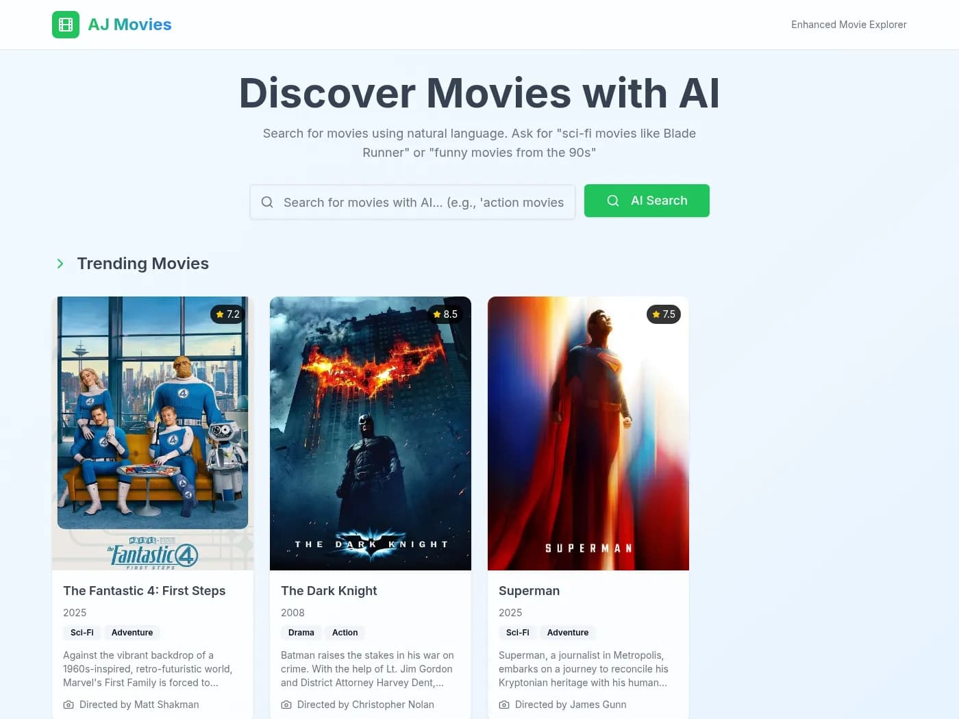 AJ Movies - Enhanced Movie Explorer