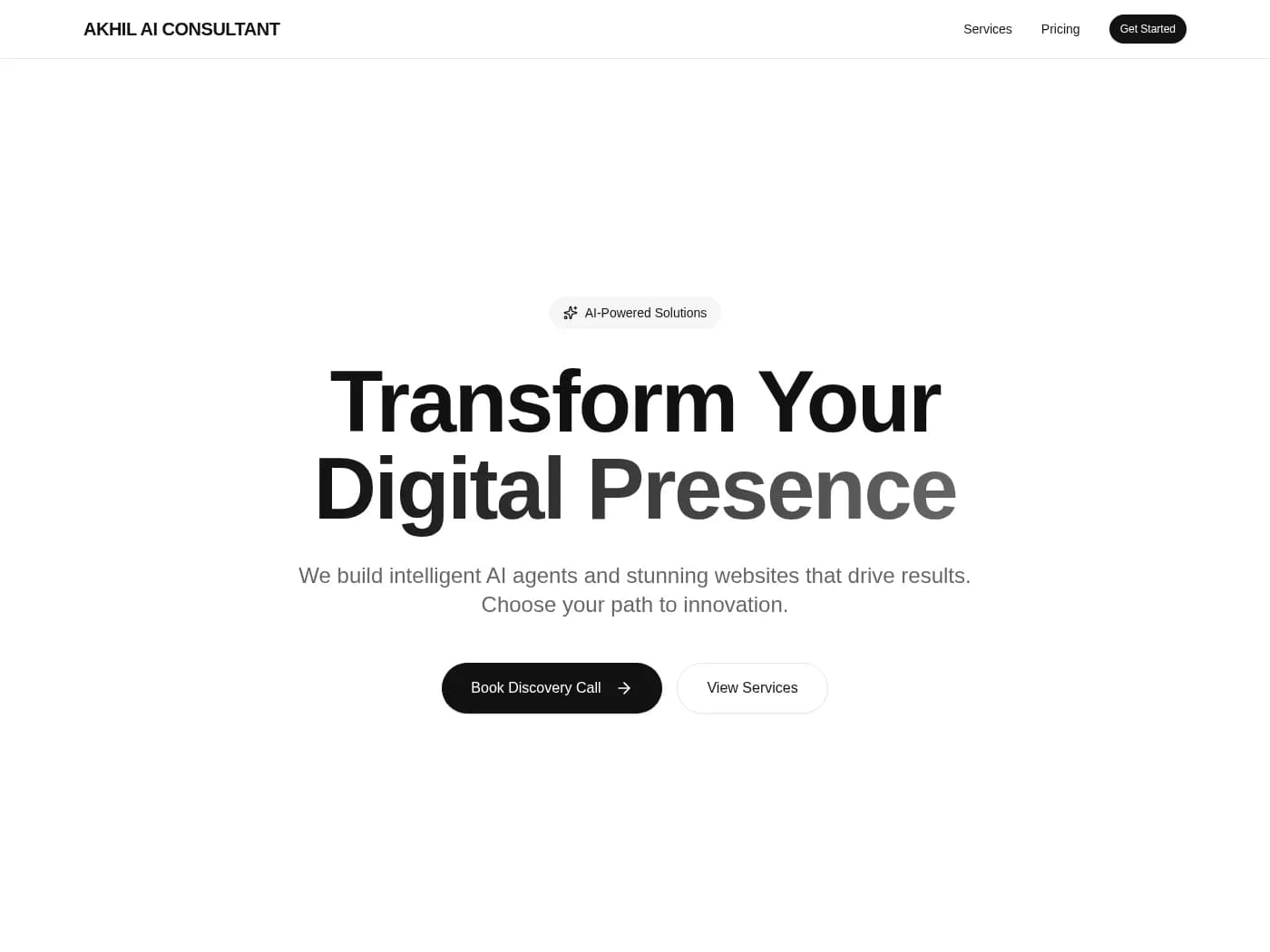 AKHIL AI Consultant Web Solutions Portal