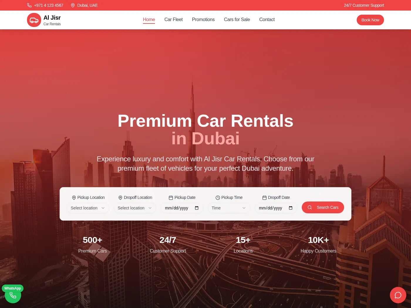 Al Jisr Car Rentals Web Portal
