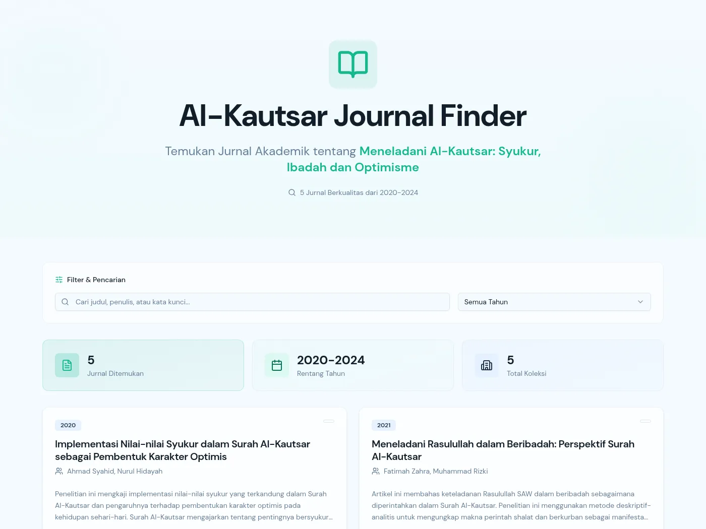 Al-Kautsar Journal Finder