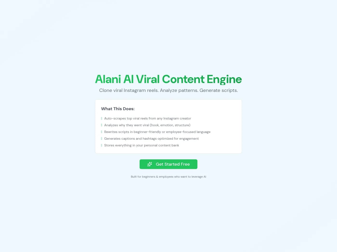 Alani AI Viral Content Engine Automation – Beginner & Employee Edition