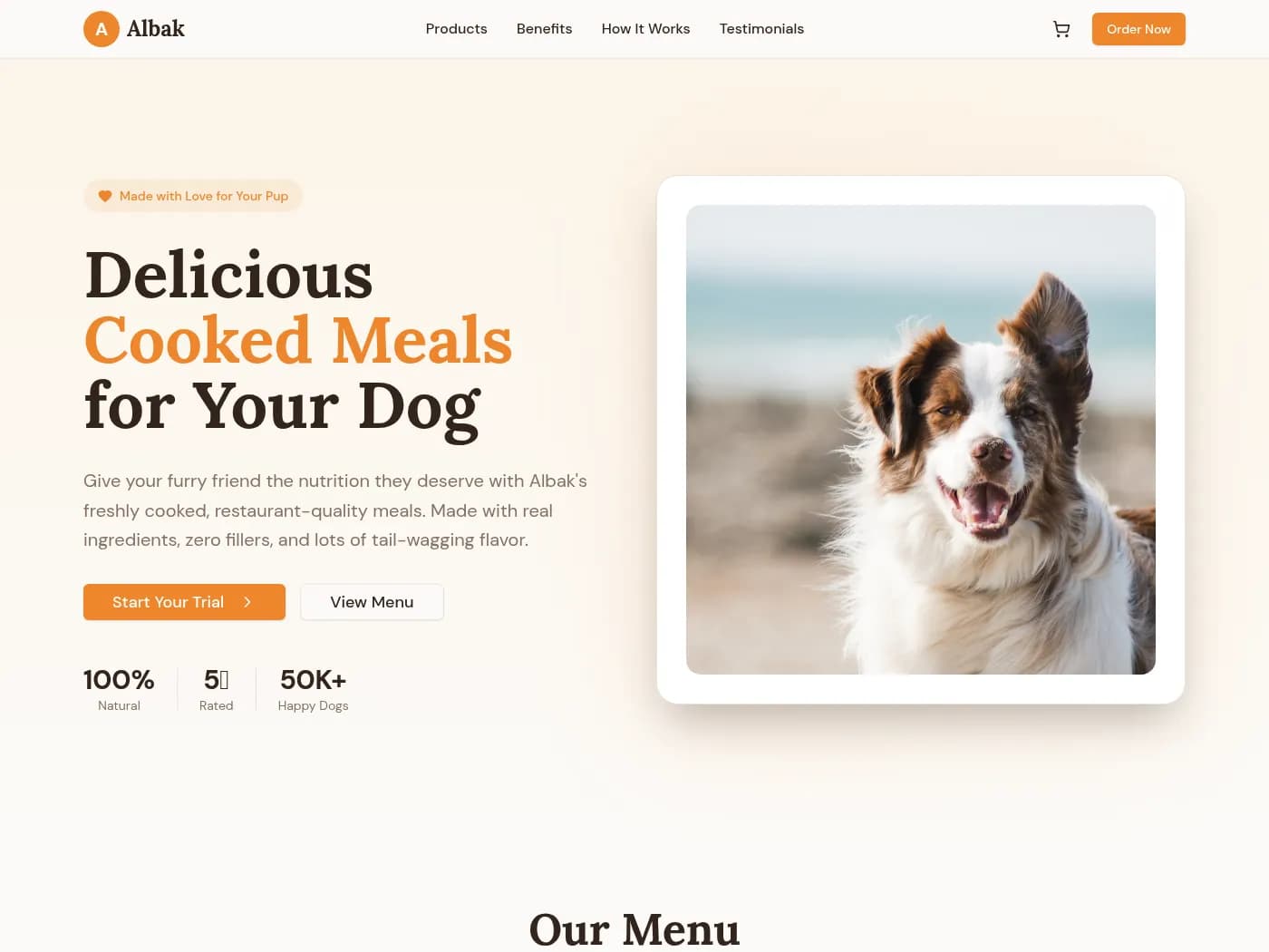 Albak Dog Food Website