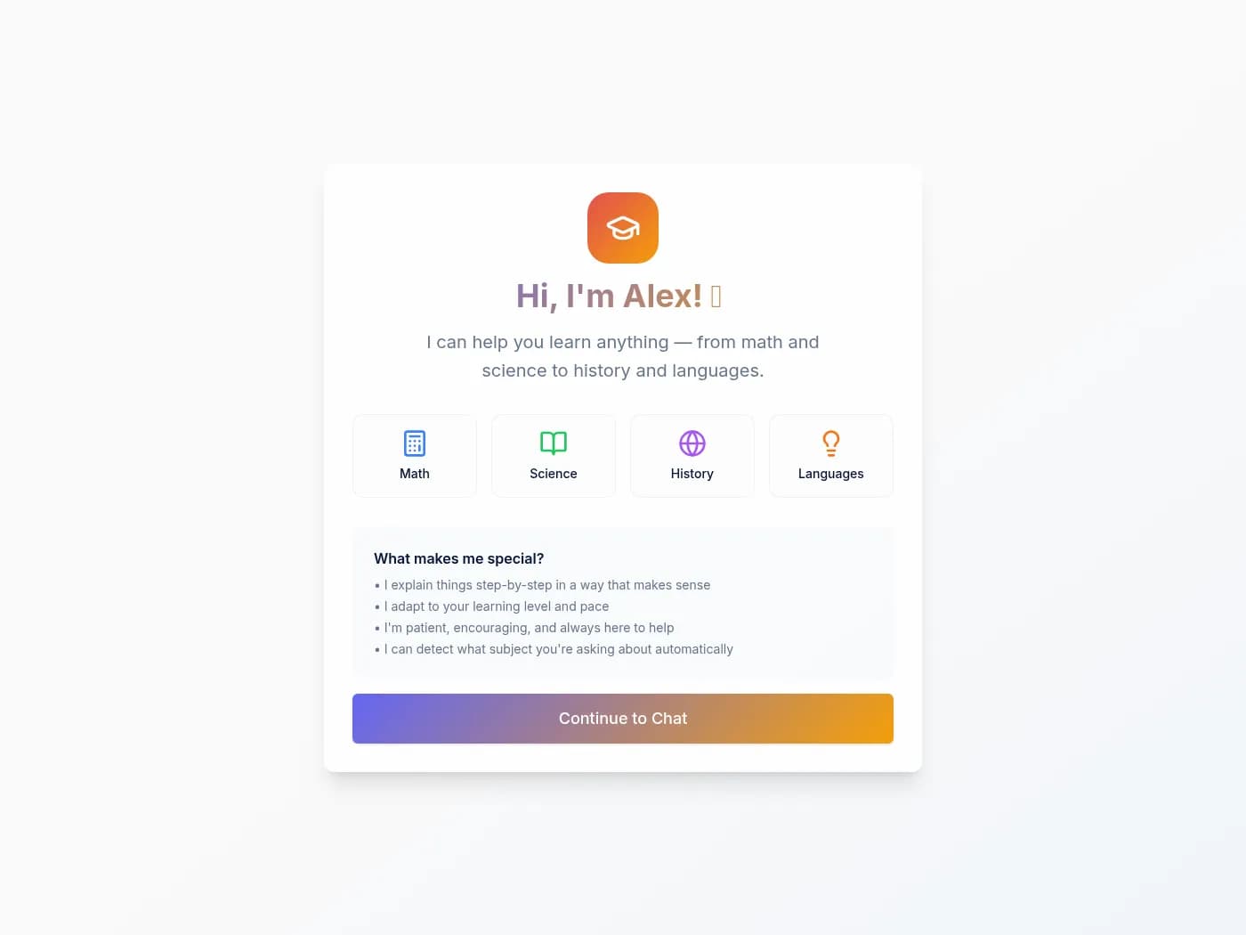 Alex: The AI Educational Tutor Chat App