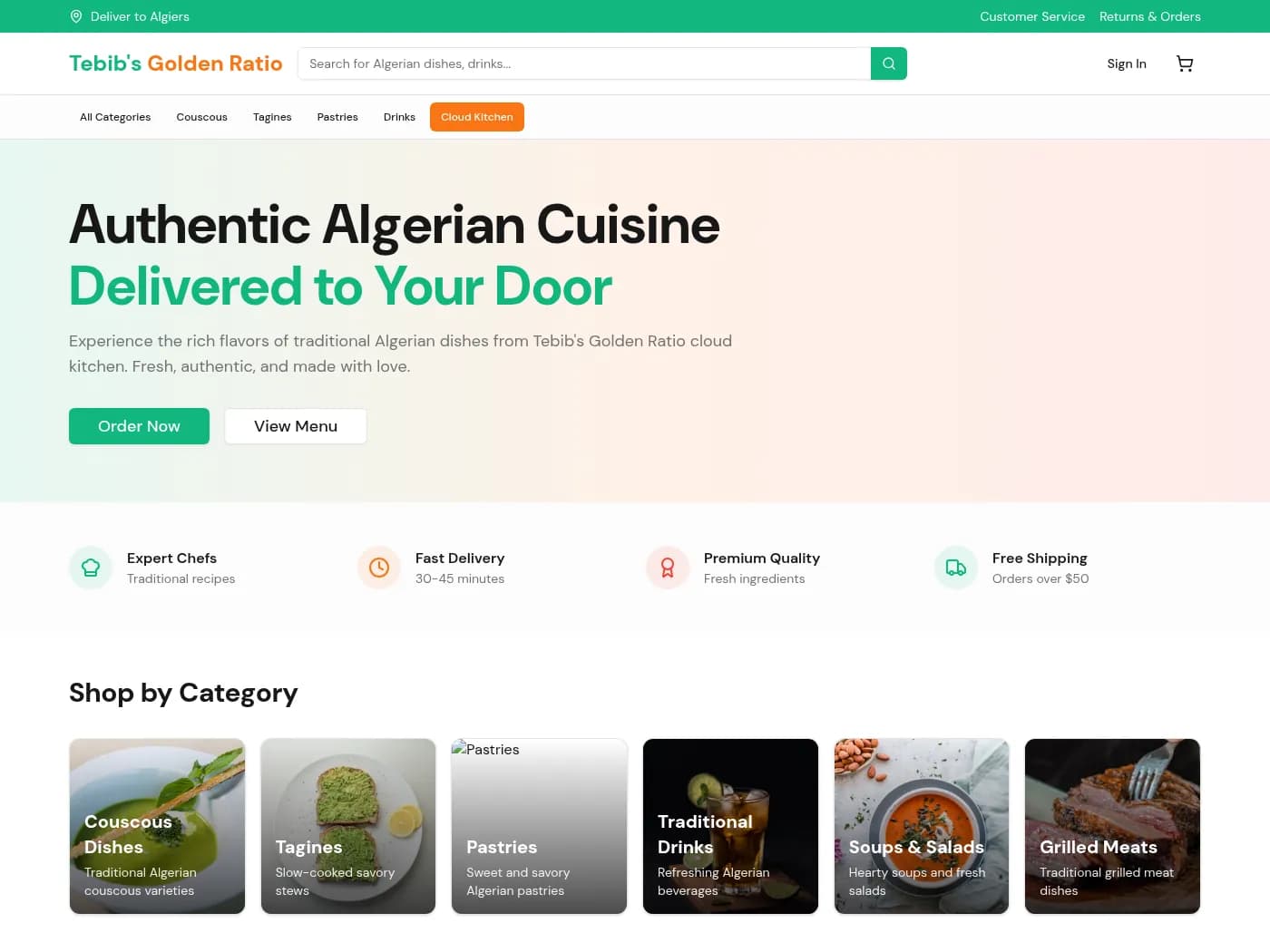 Tebib's Golden Ratio: Algerian Cuisine Marketplace