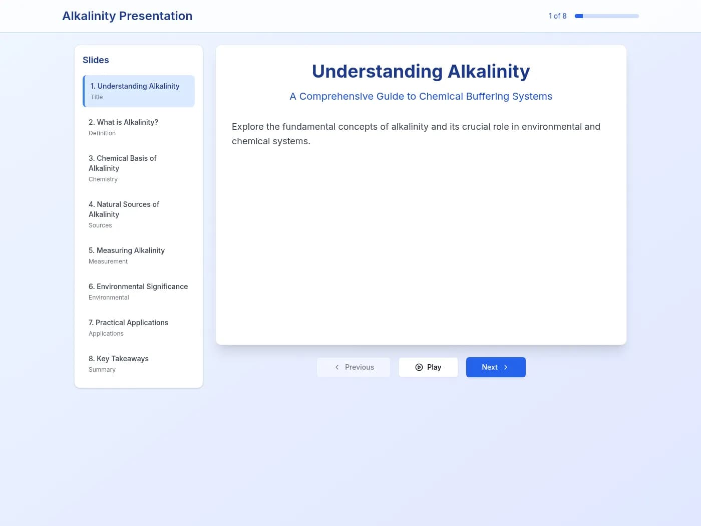 Alkalinity Presentation Generator