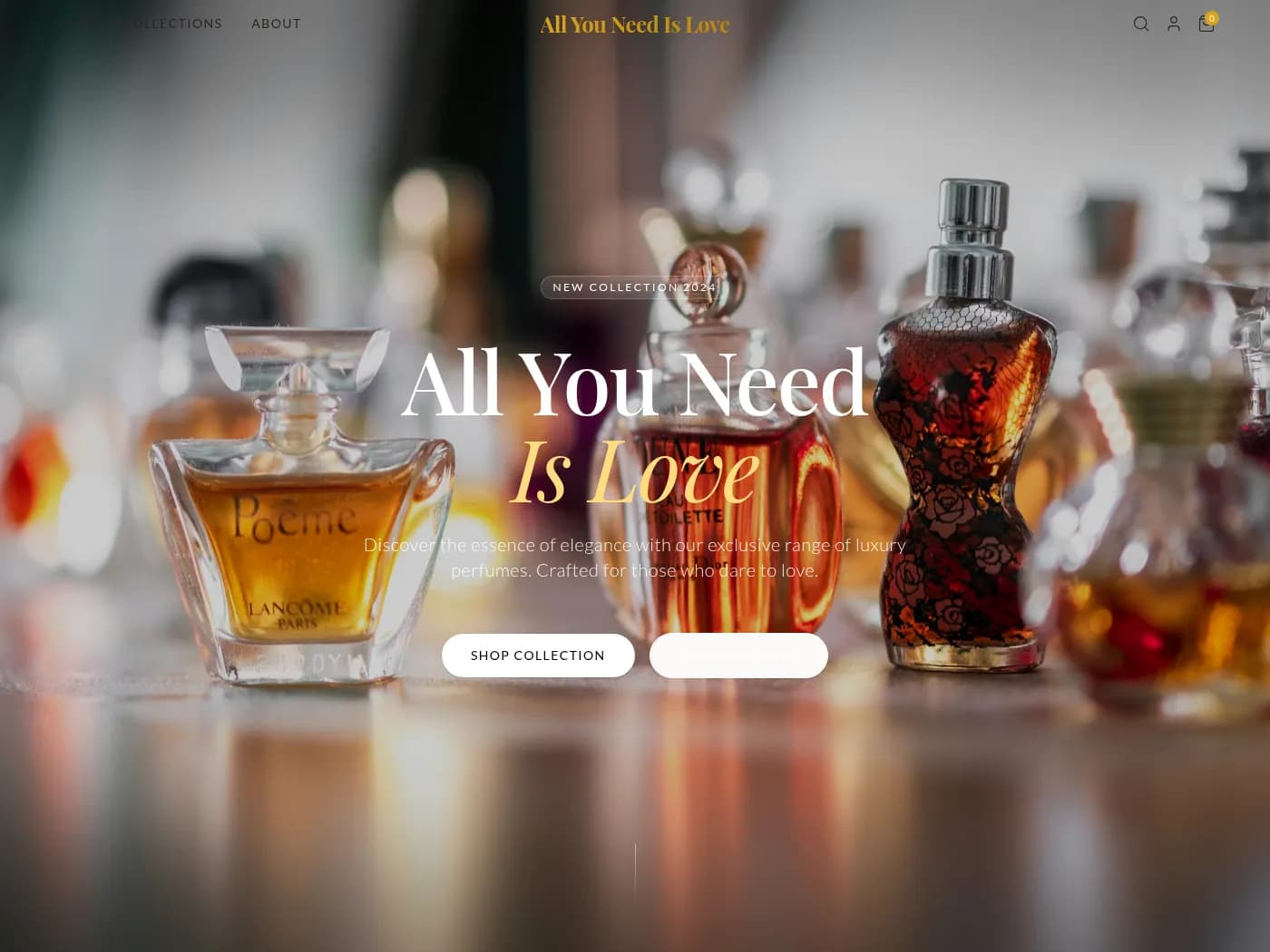All You Need Is Love - Luxury Perfume Website
