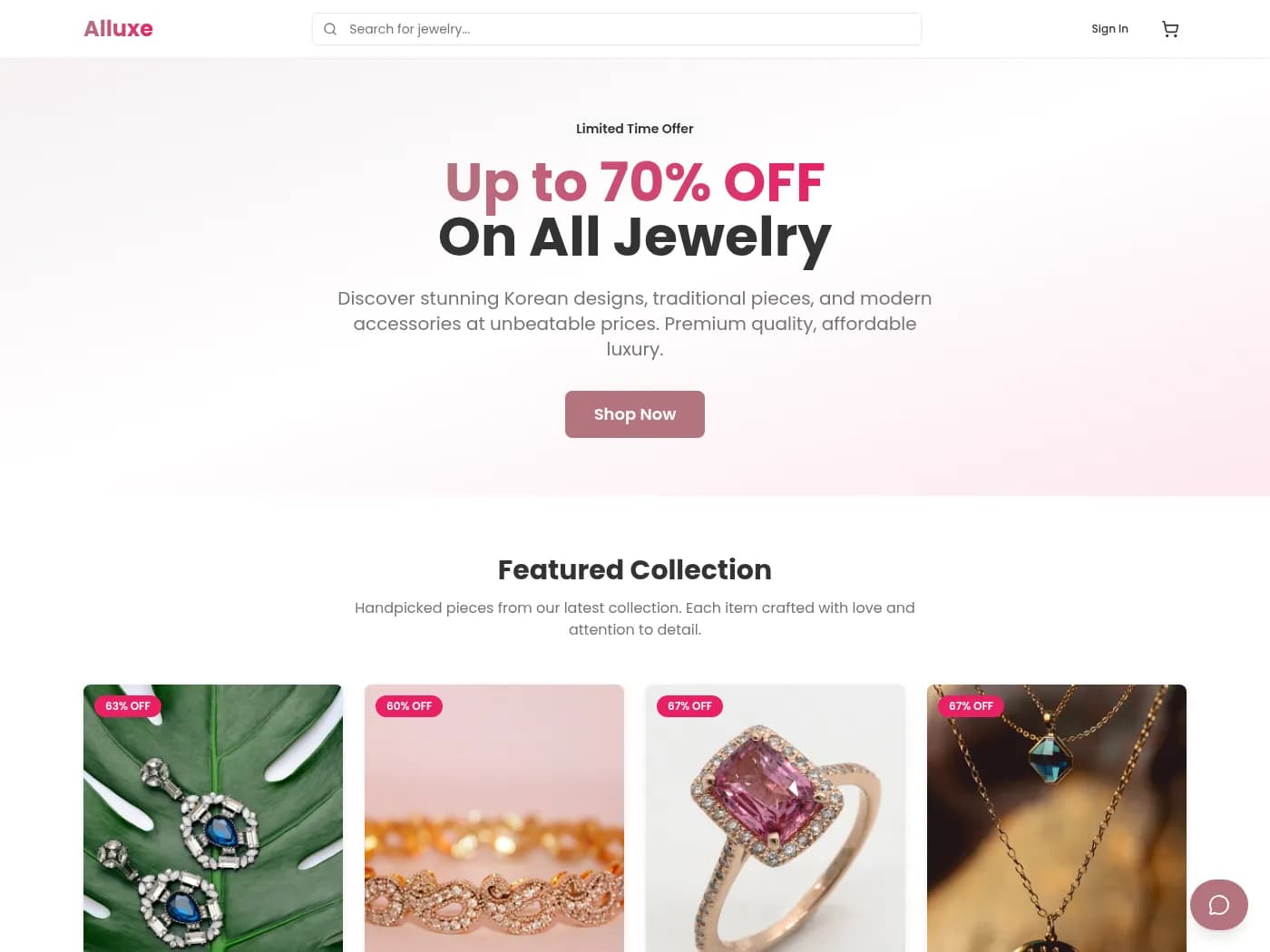 Alluxe E-commerce UI/UX Modernization